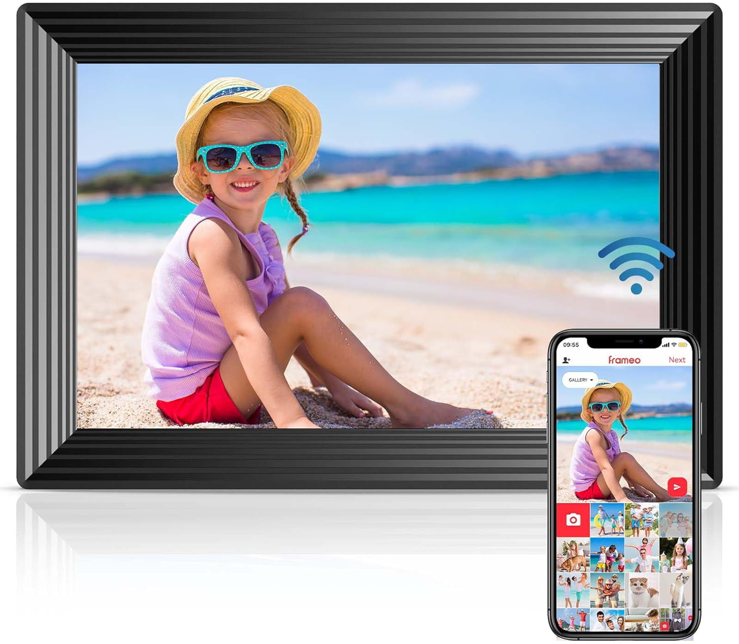 Frameo 10.1" WiFi Digital Picture Frame, Smart Digital Photo Frame with ...