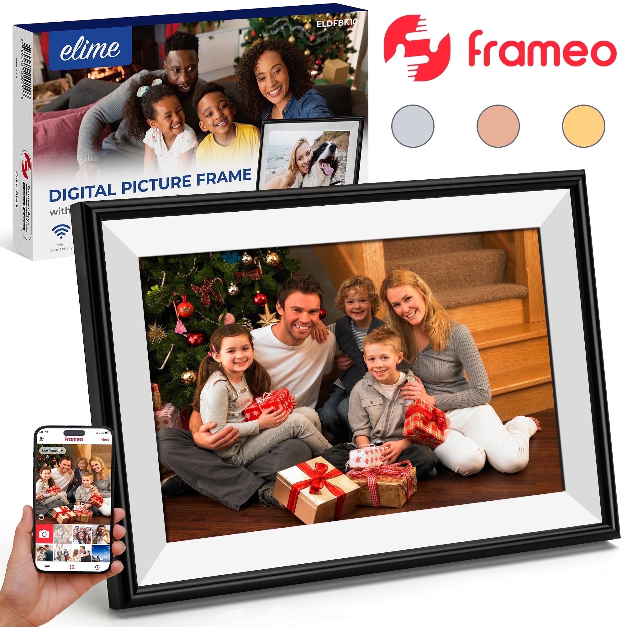 Frameo 10.1" Wifi ELIME Digital Picture Frame - Auto Rotate - 32GB ...