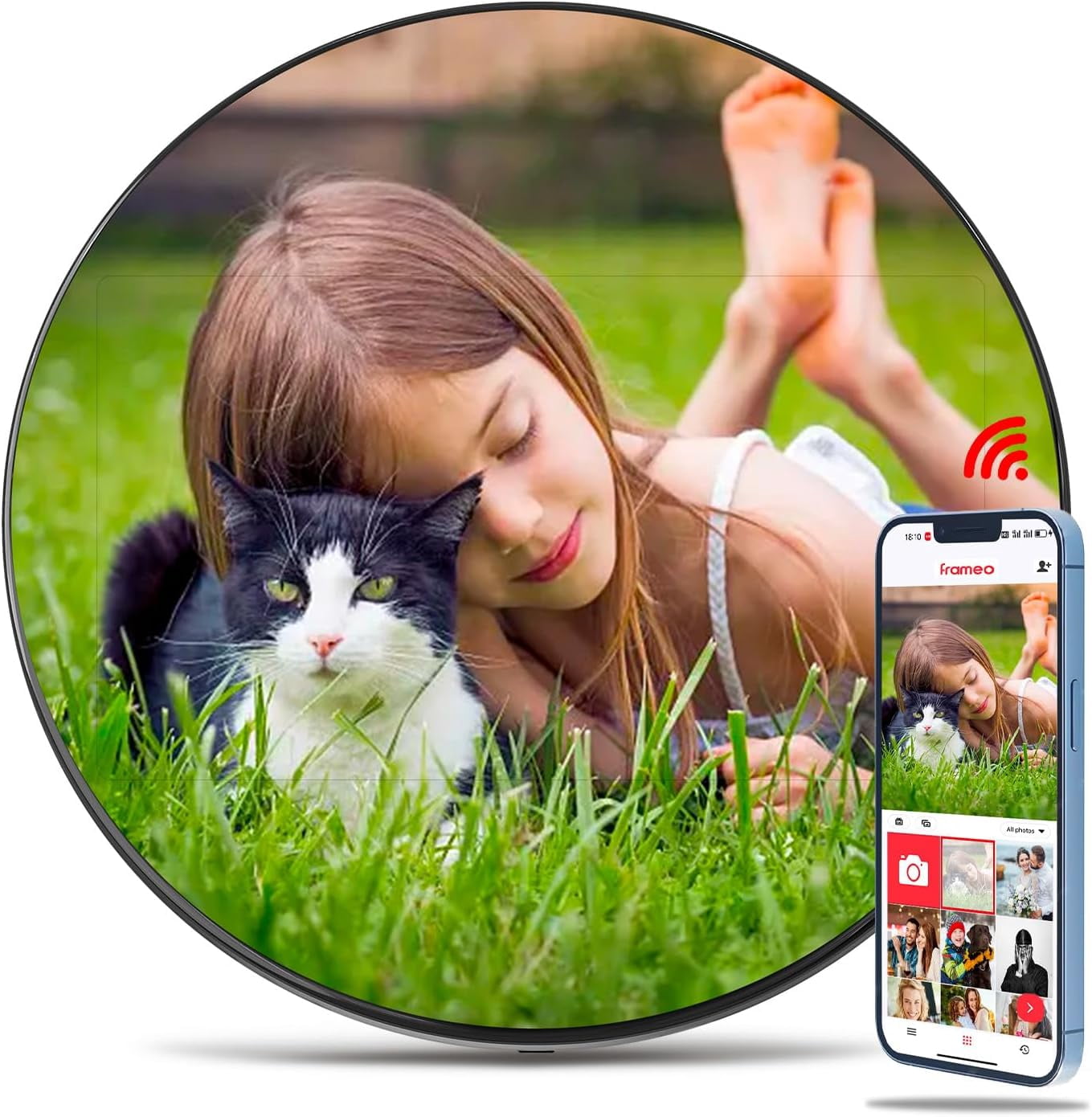 Frameo Digital Picture Frames WiFi Digital Photo Frame 10.1 Inch Mirror ...