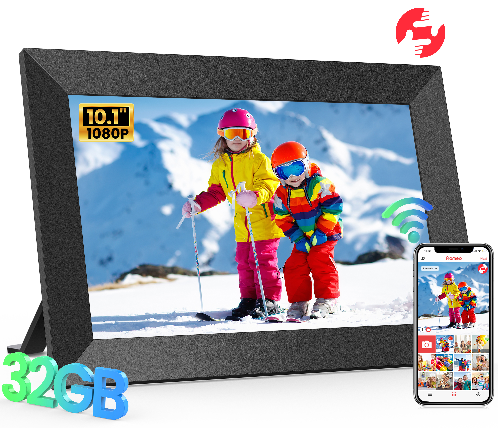 Aluratek 8" Slim Digital Photo Frame with Auto Slideshow (1024 x 768 ...