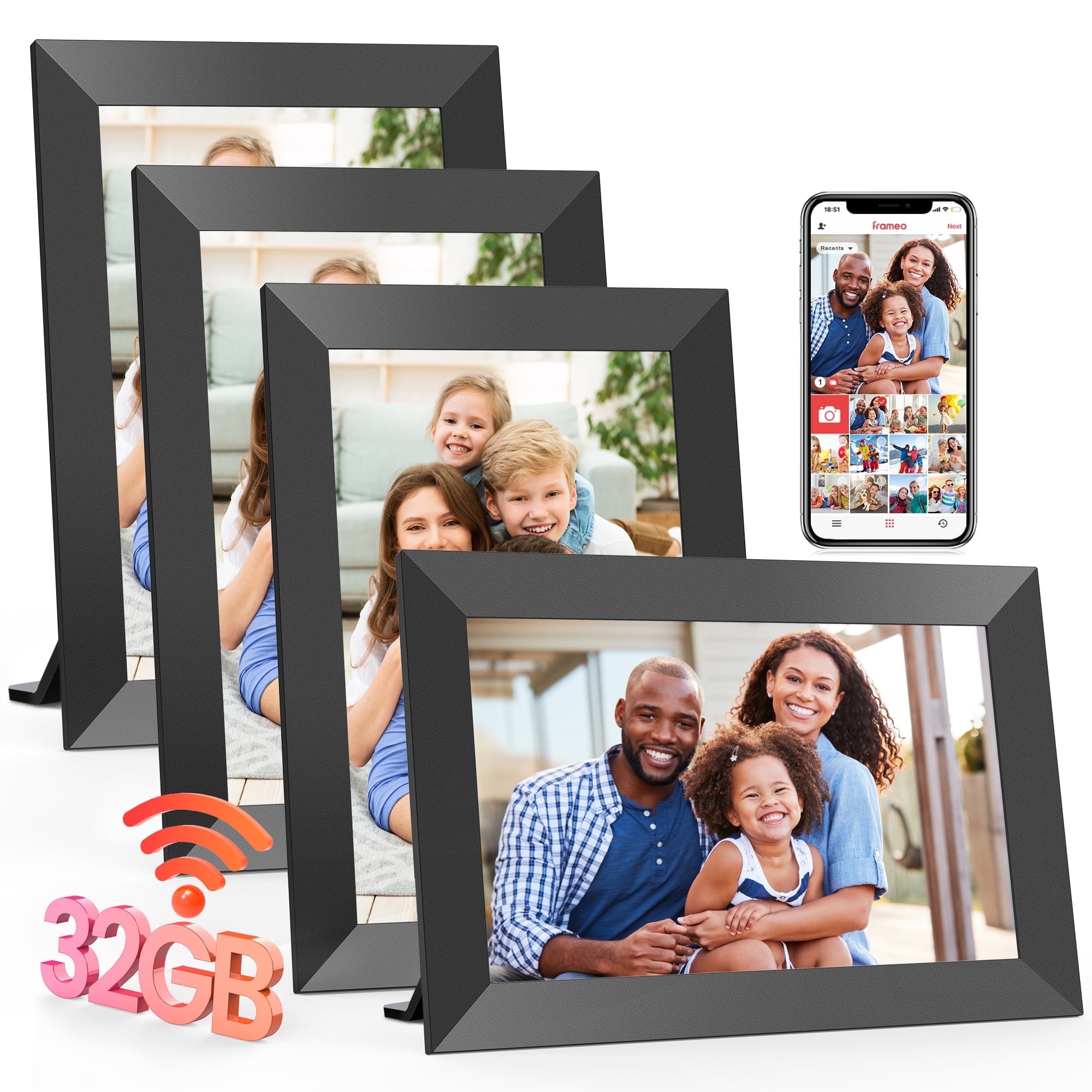 Frameo WiFi Digital Picture Frames 4 Pack, TEMASH 10.1" Digital Photo ...