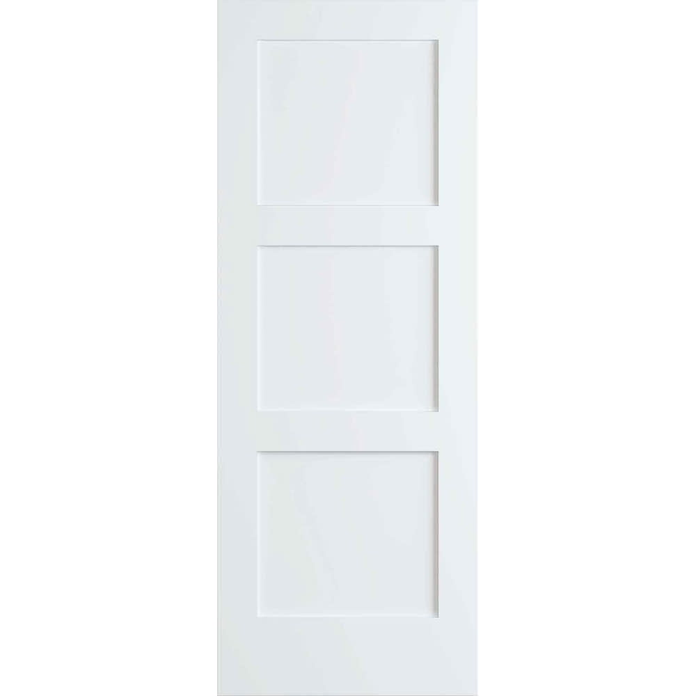 Frameport Paneled Solid Manufactured Wood Primed Standard Door ...