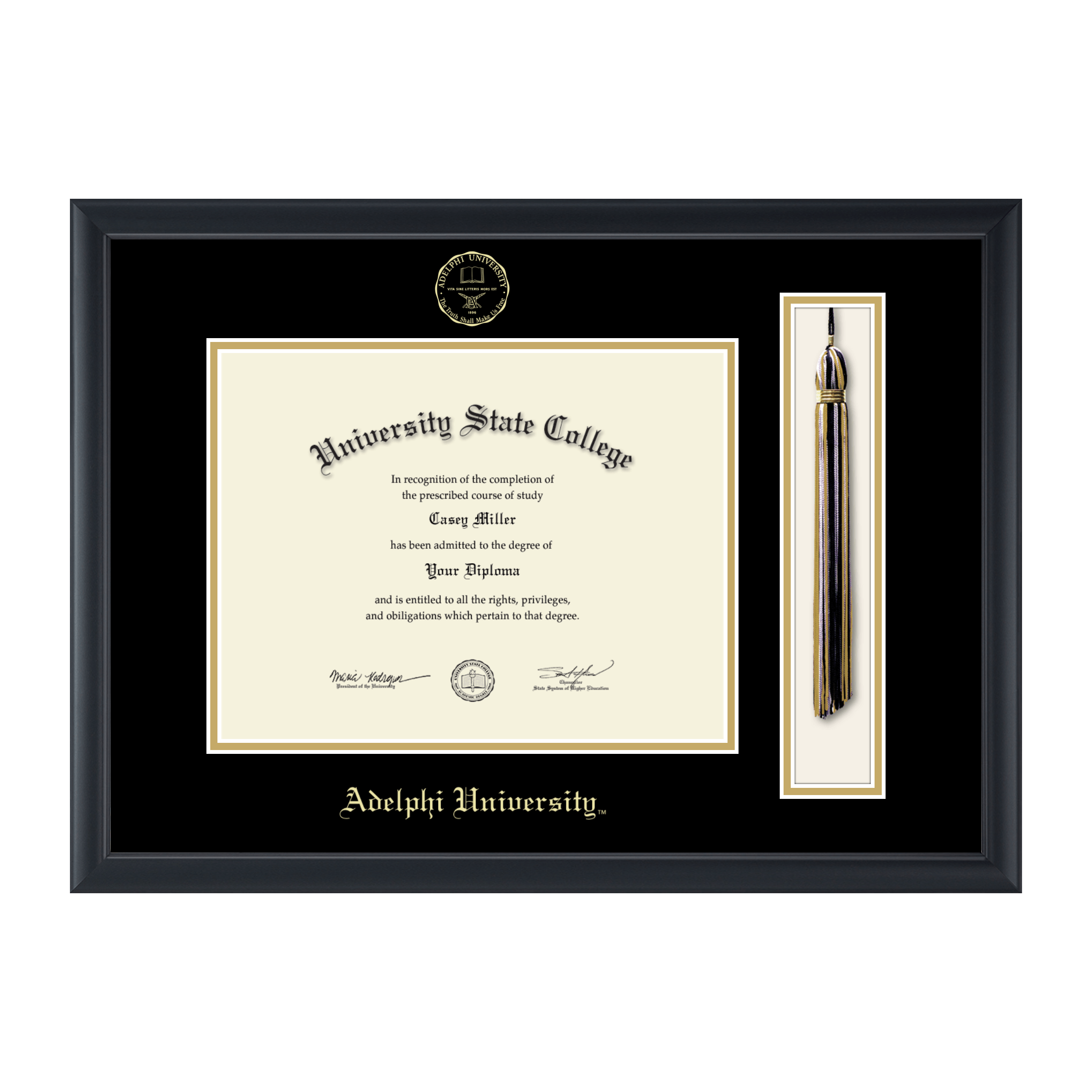 Framerly - Adelphi Tassel Diploma Frame with Black and Gold Mat ...