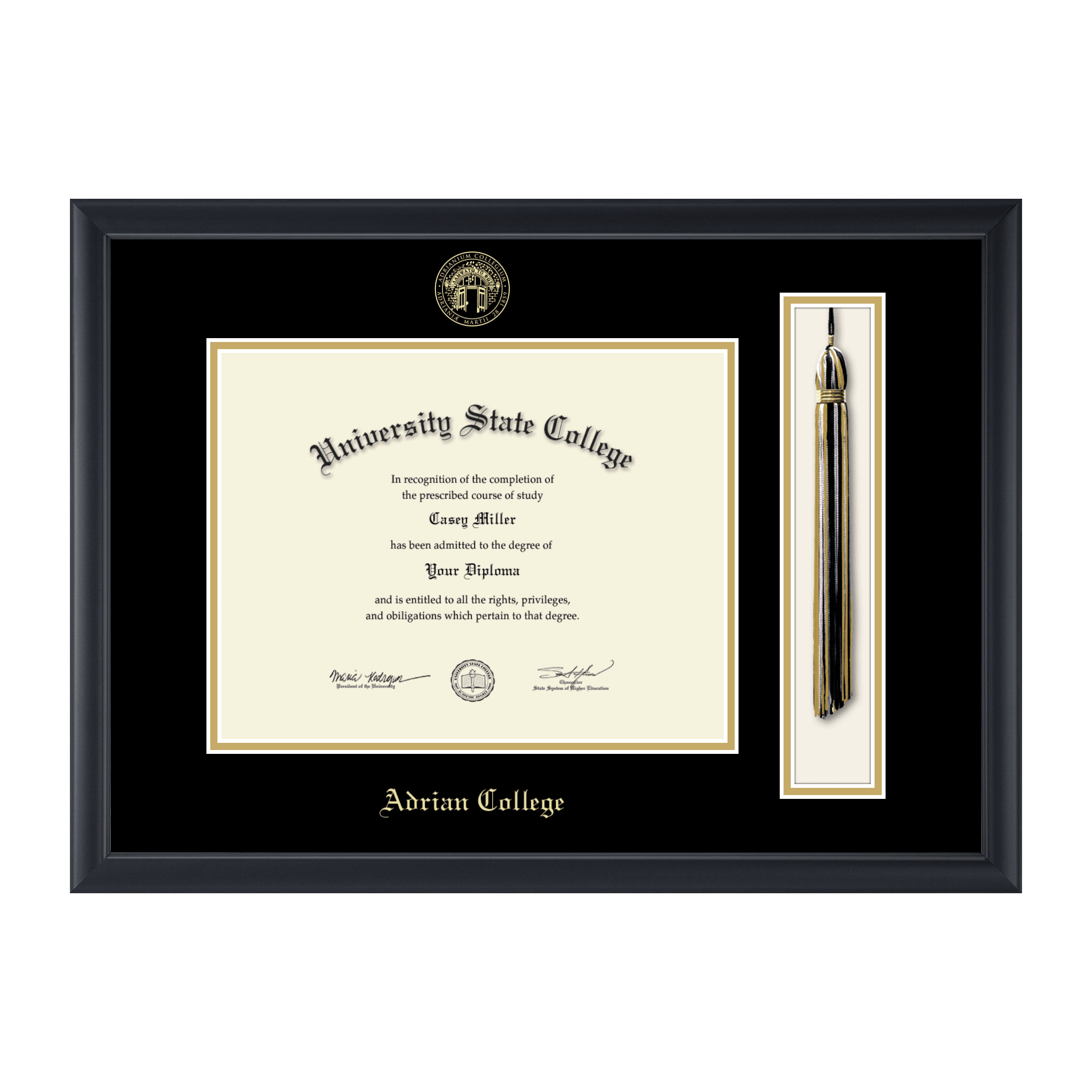 Framerly - Adrian College 11w x 8.5h Tassel Diploma Frame - Fits a ...