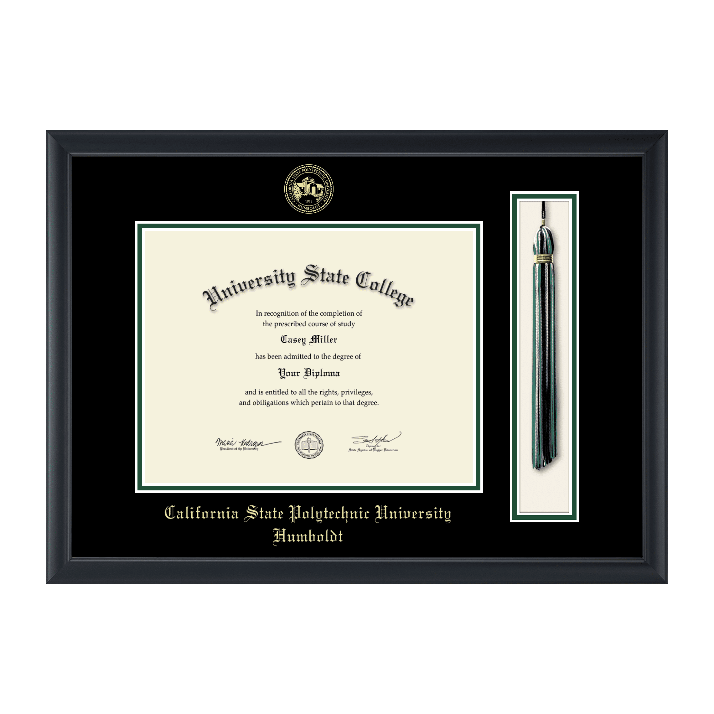 Framerly - Cal Poly Humboldt Tassel Diploma Frame with Black and Tartan ...