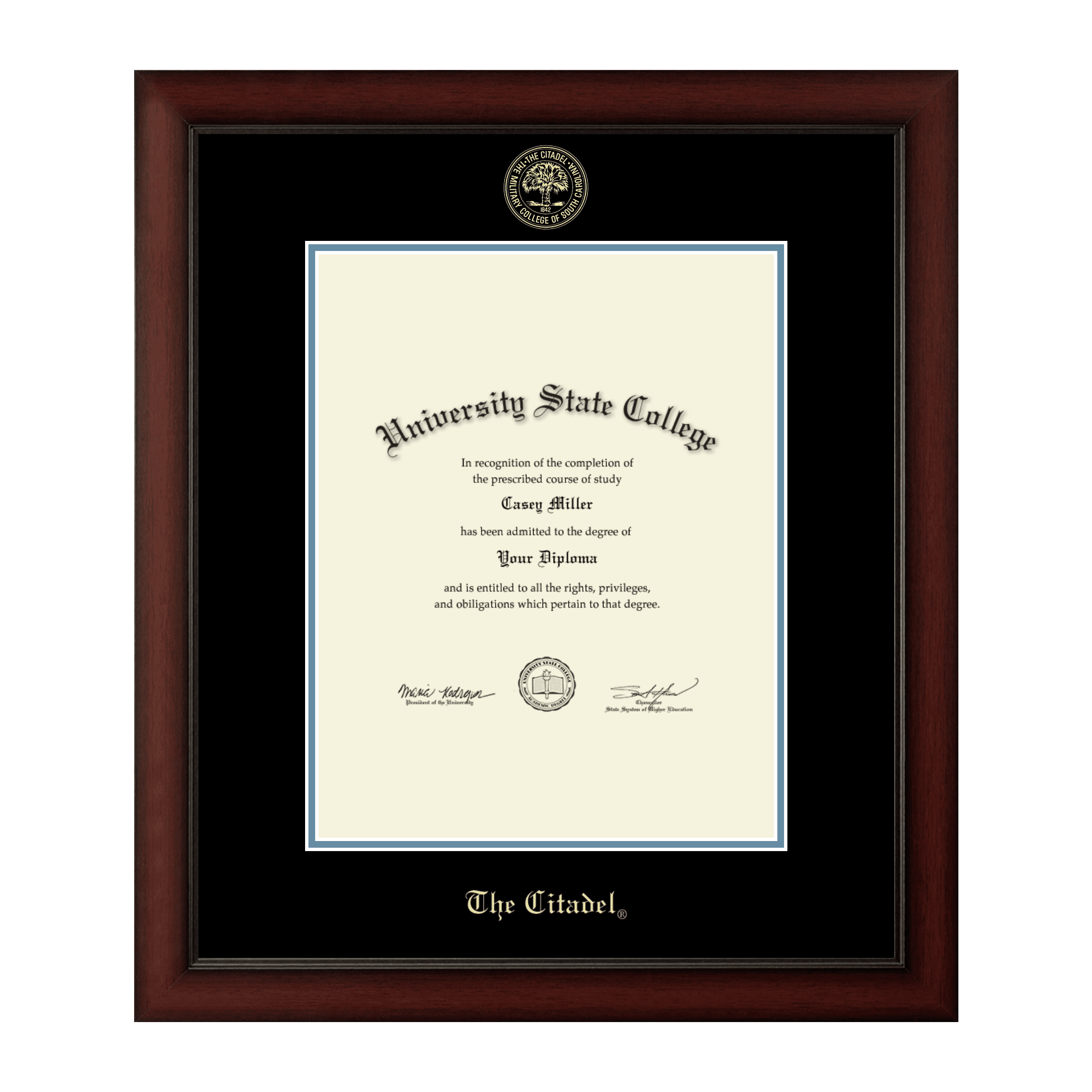 Framerly - Citadel Military South Carolina Certificate Frame Black and ...