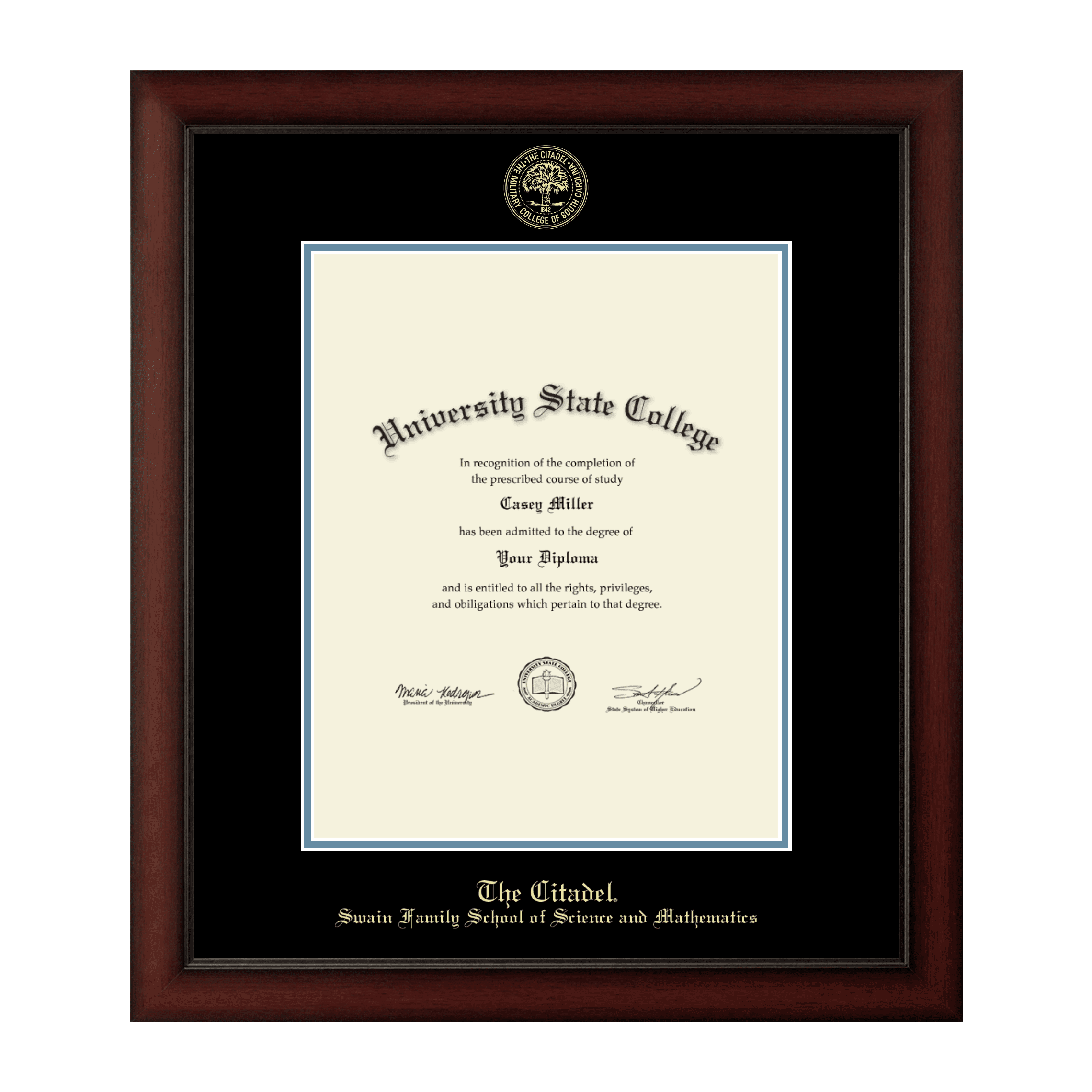 Framerly - Citadel Military South Carolina Mathematics Diploma Frame ...