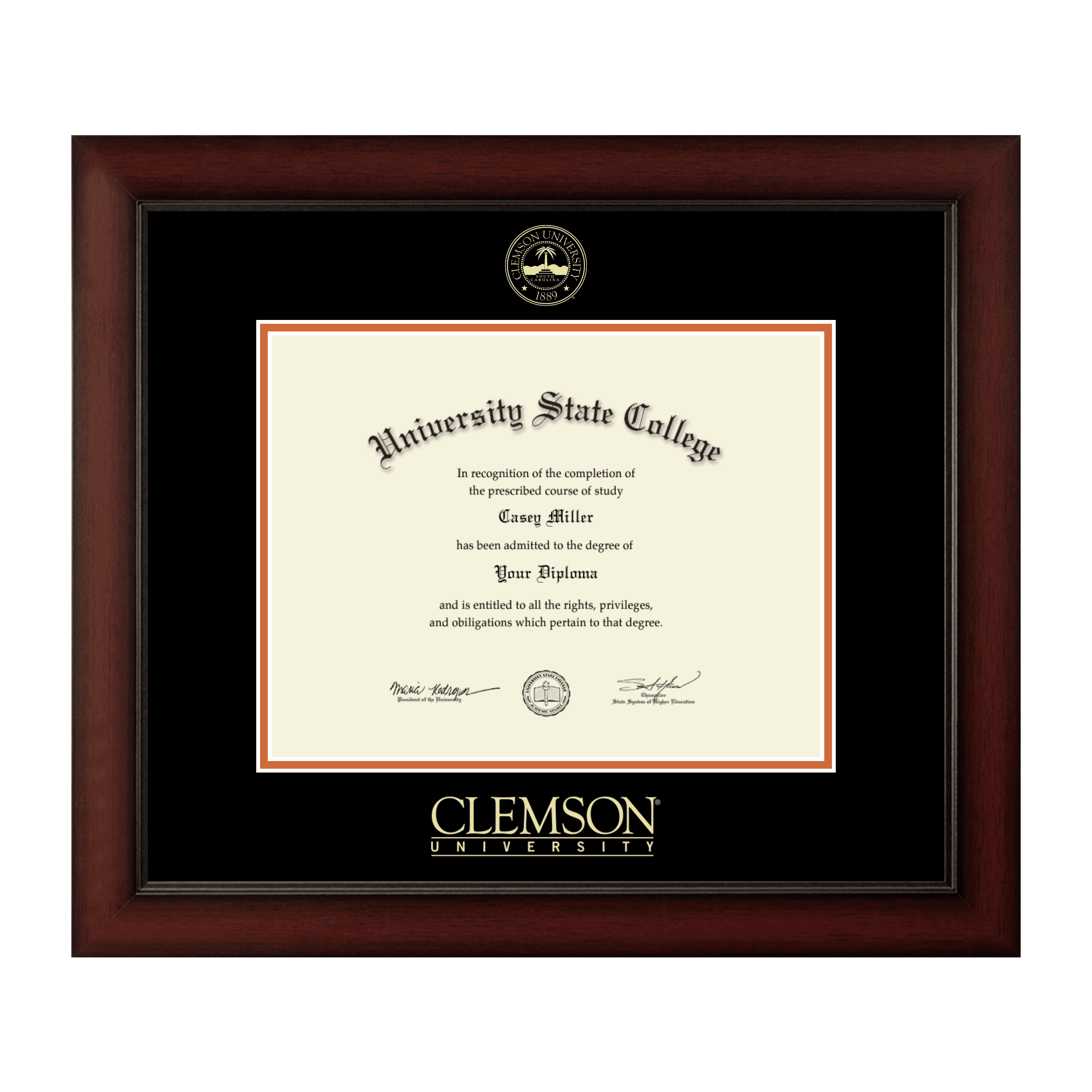 Framerly - Clemson Diploma Frame with Black and Orange Mat - Walmart.com