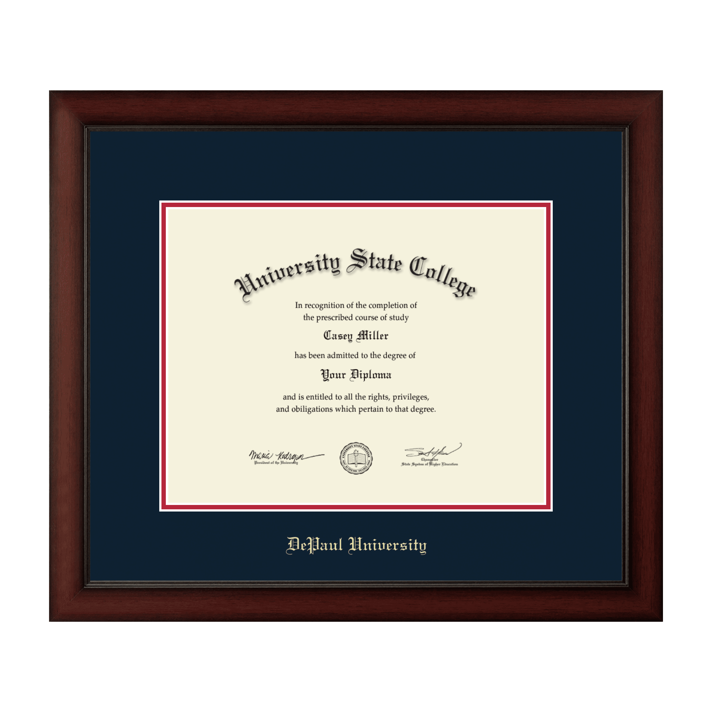 Framerly - Depaul Diploma Frame with Navy and Red Mat - Walmart.com