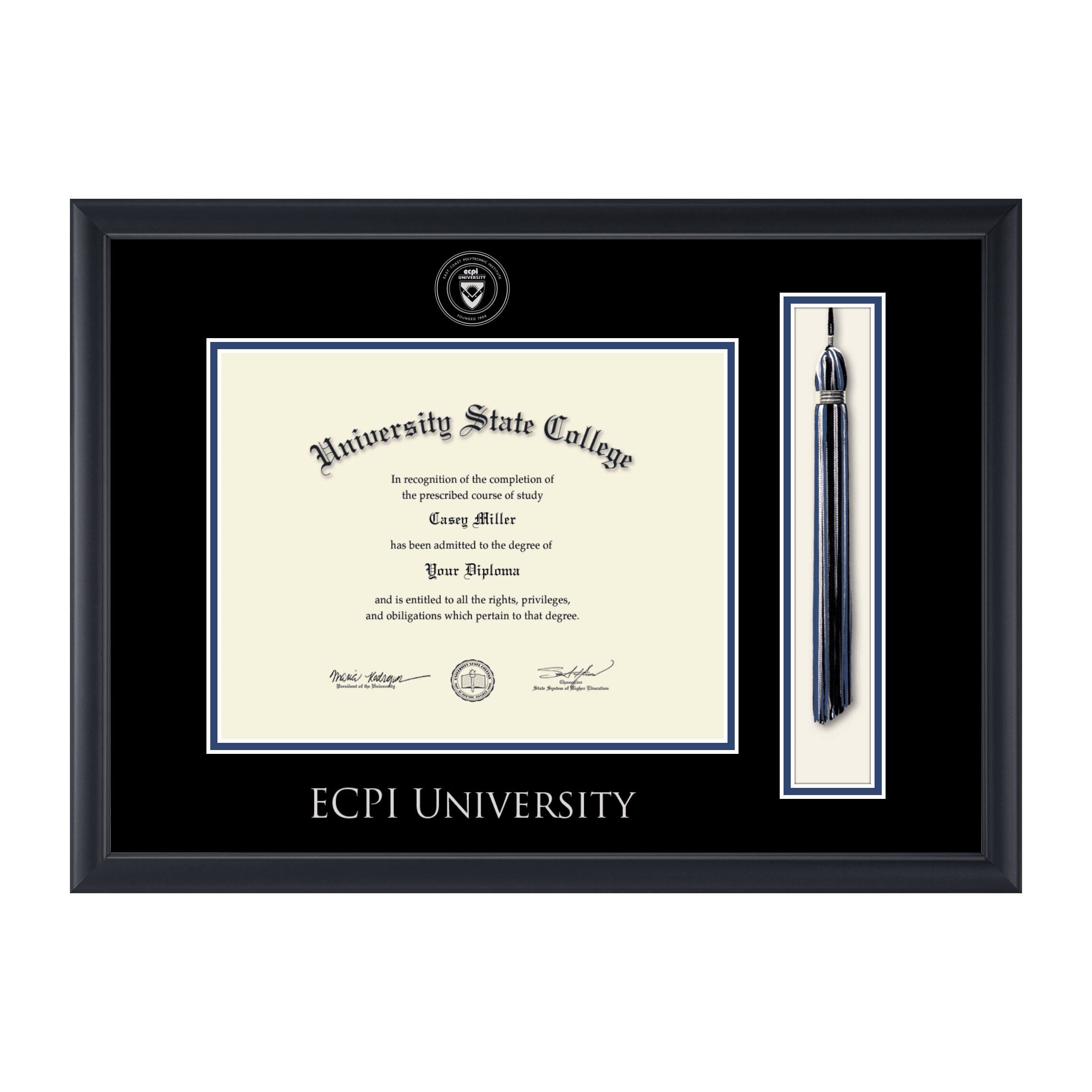 Framerly - ECPI Tassel Diploma Frame In Black Moulding - Walmart.com
