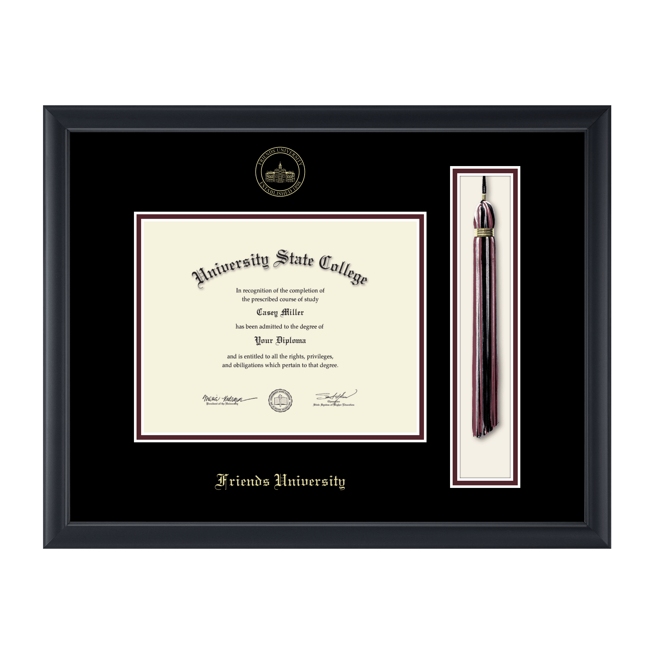 Framerly - Friends University 9W X 7H Tassel Diploma Frame - Fits a ...