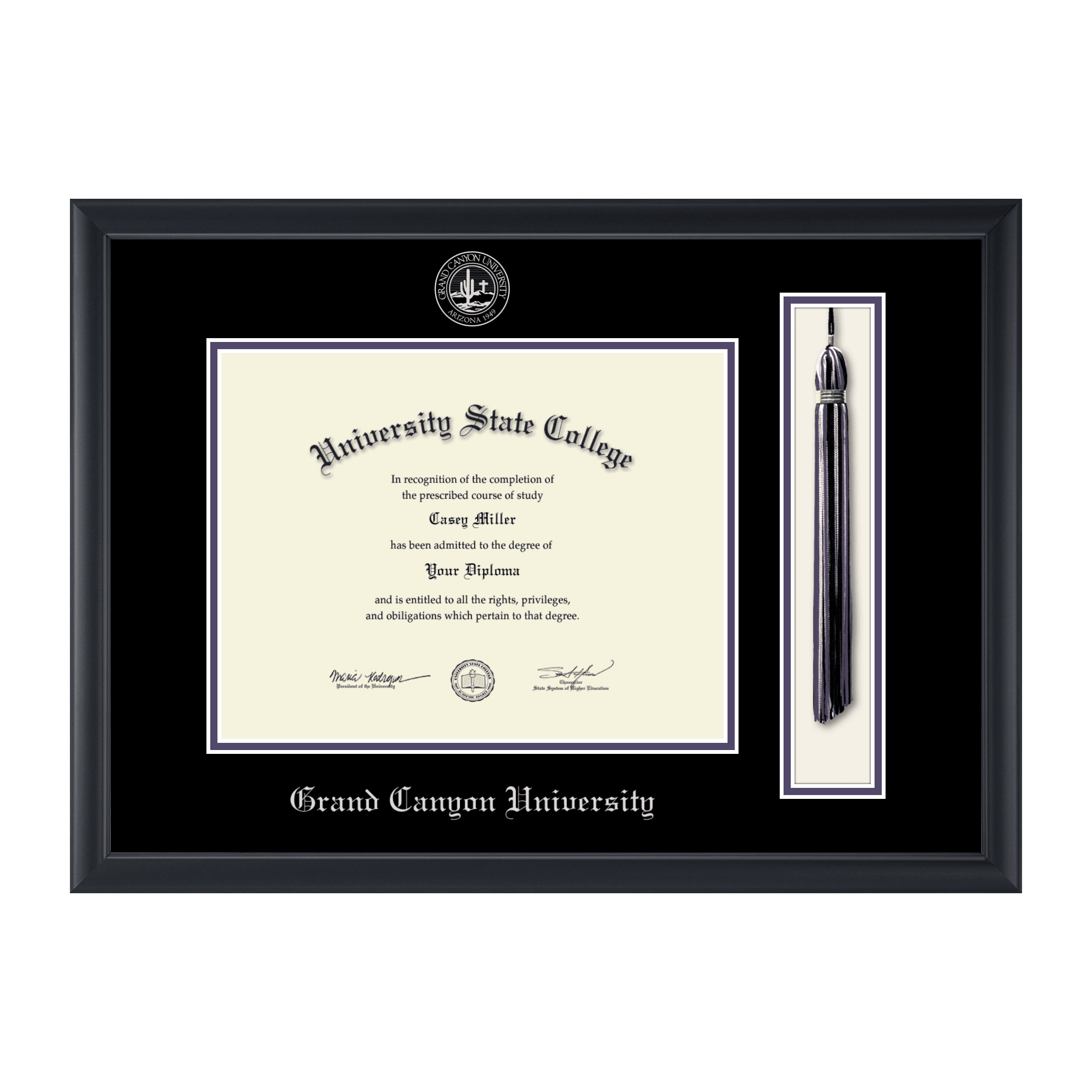 Framerly - GCU Tassel Diploma Frame with Black and Purple Mat - Walmart.com