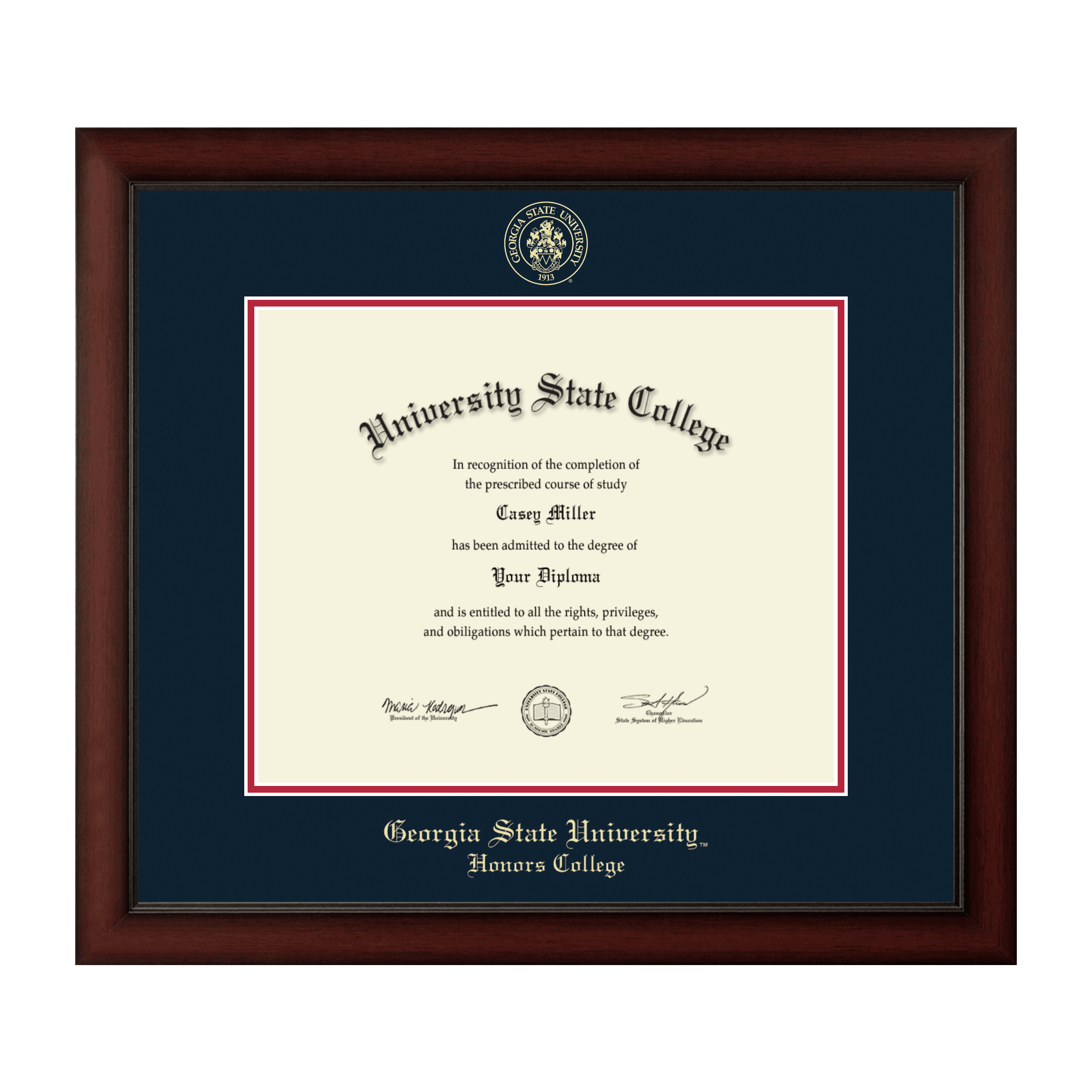 Framerly - GSU Honors Diploma Frame with Navy and Red Mat - Walmart.com