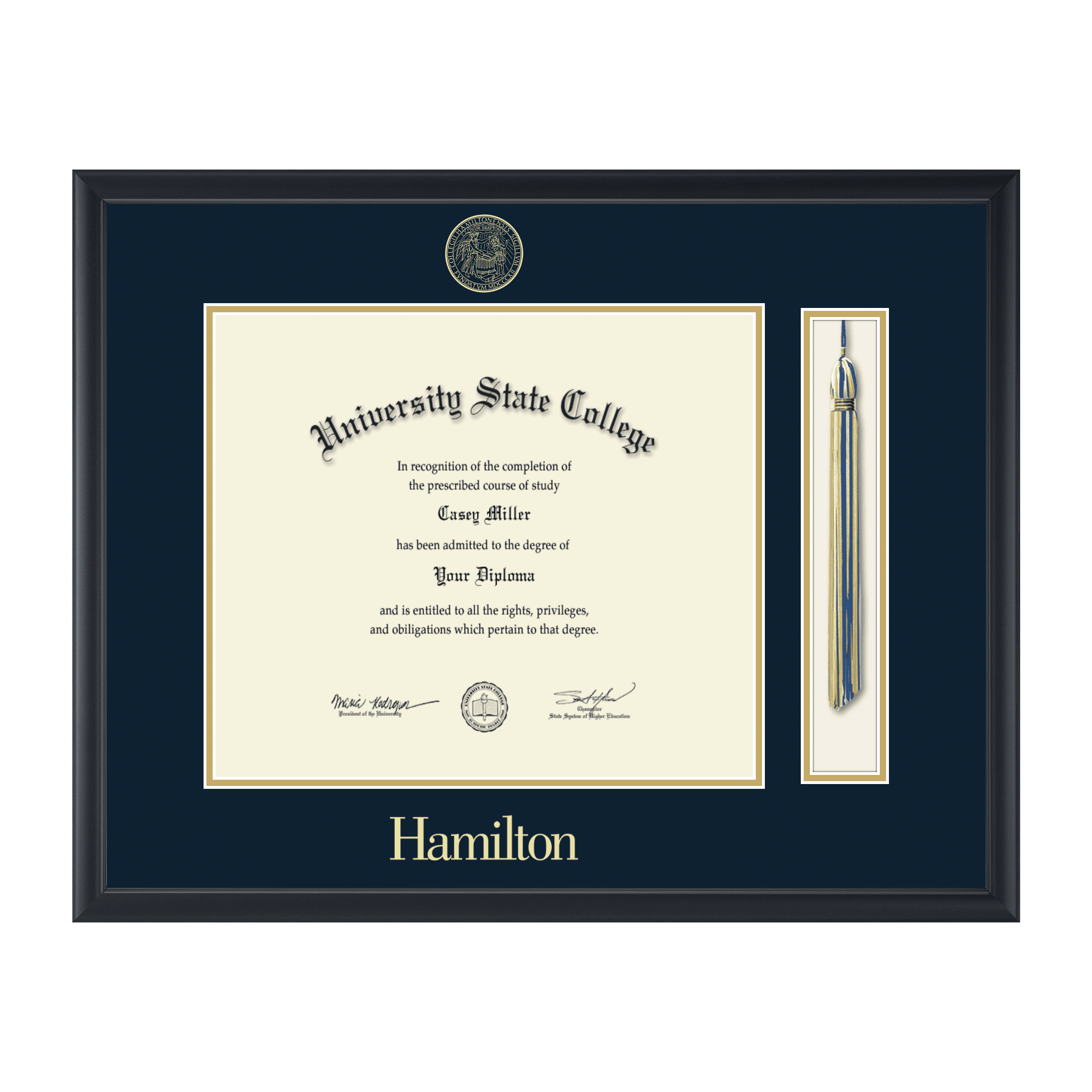 Framerly - Hamilton Tassel Diploma Frame In Black Moulding - Walmart.com