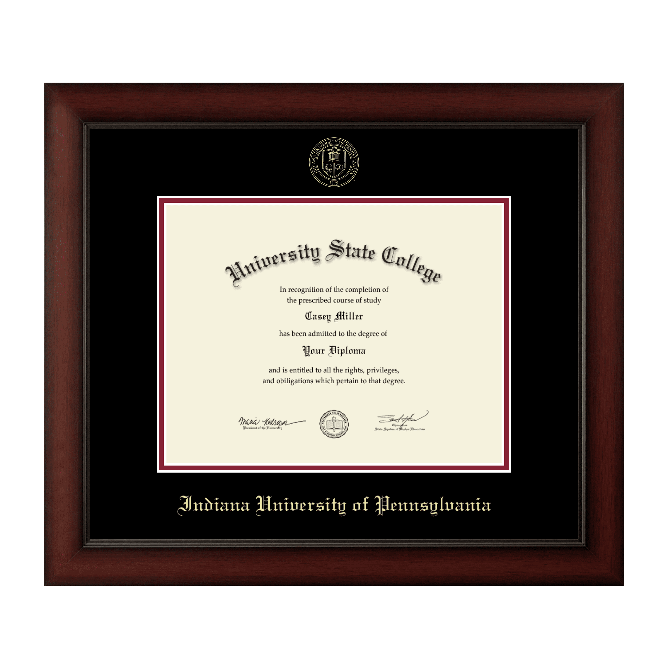 Framerly - IUP Diploma Frame with Black and Crimson Mat - Walmart.com