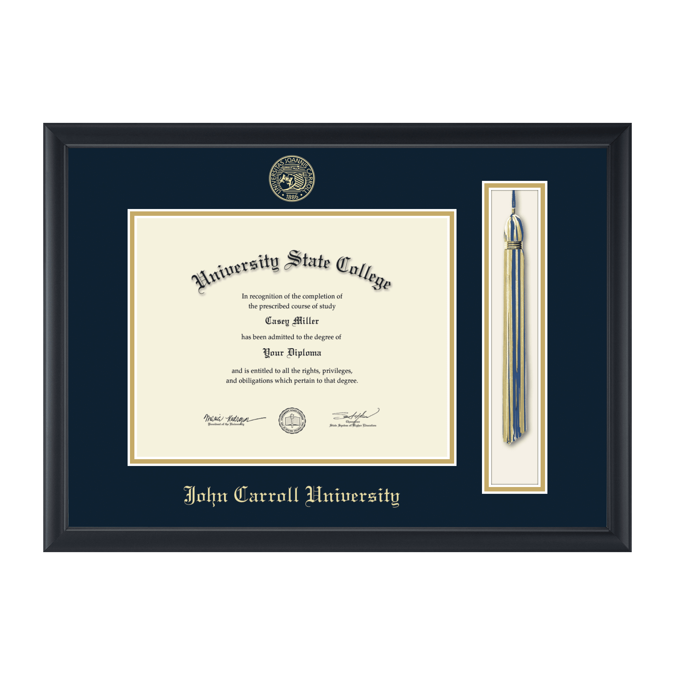 Framerly - JCU Tassel Diploma Frame with Navy and Gold Mat - Walmart.com