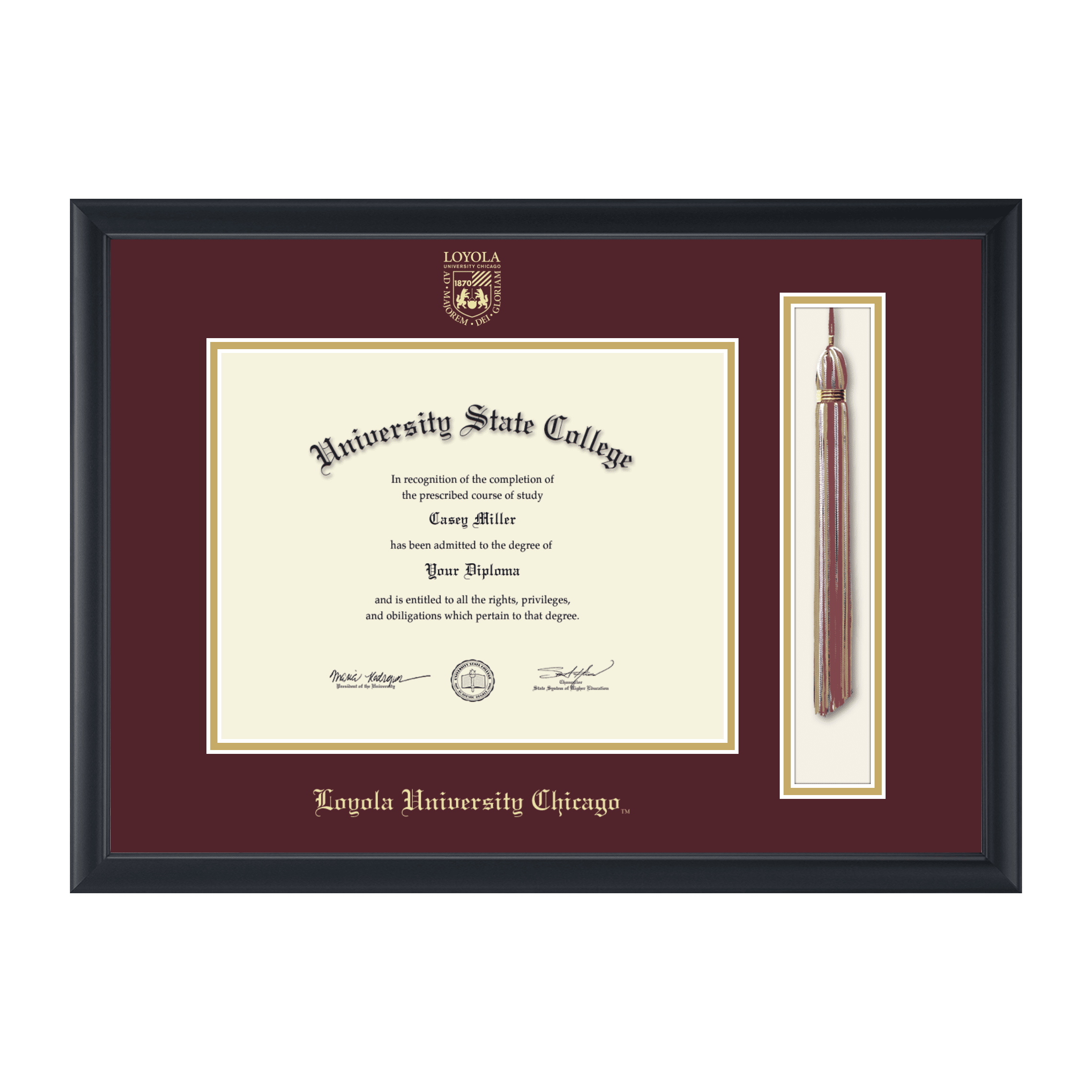 Framerly - LUC Tassel Diploma Frame with Maroon and Gold Mat - Walmart.com