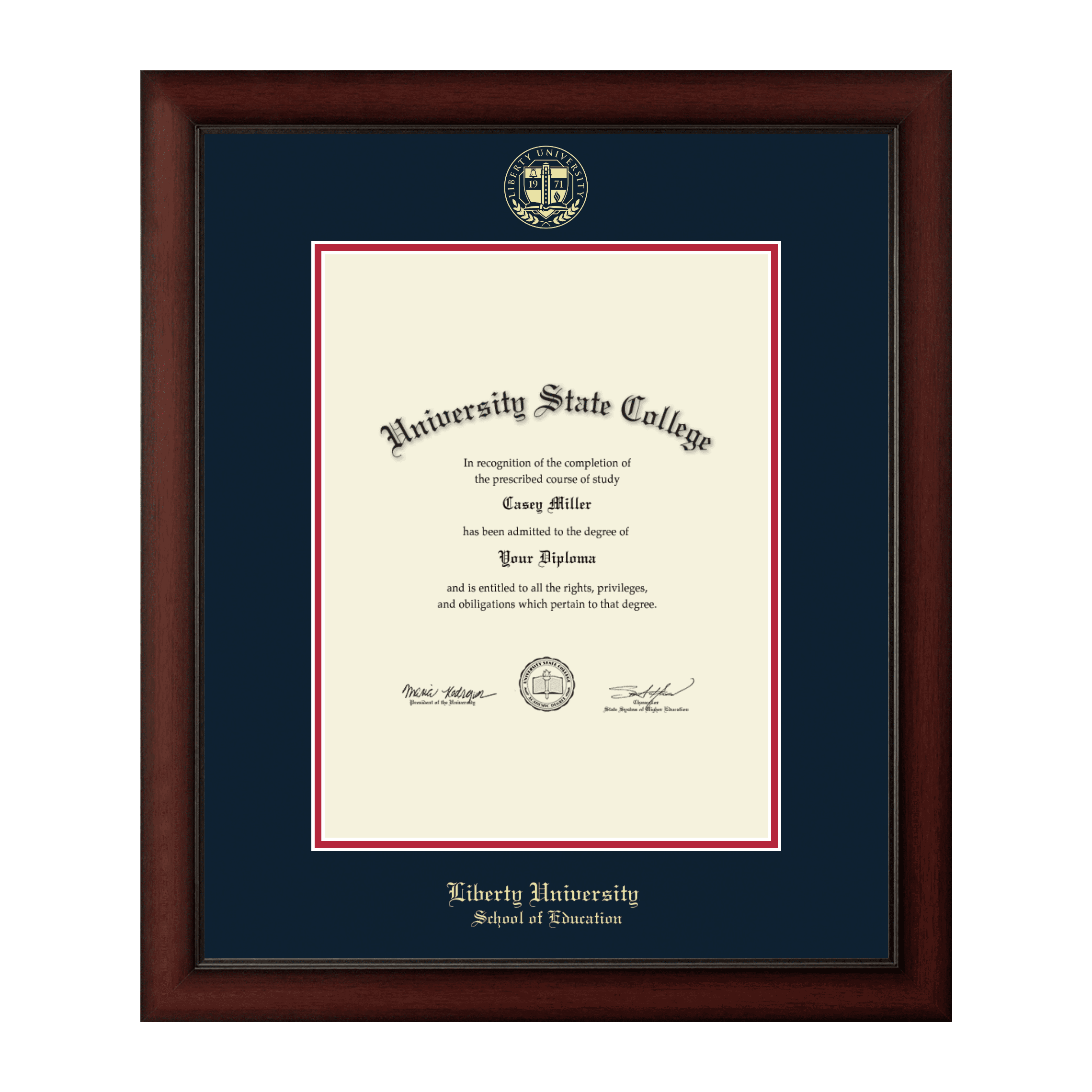 Framerly - Liberty Education Diploma Frame with Navy and Red Mat ...