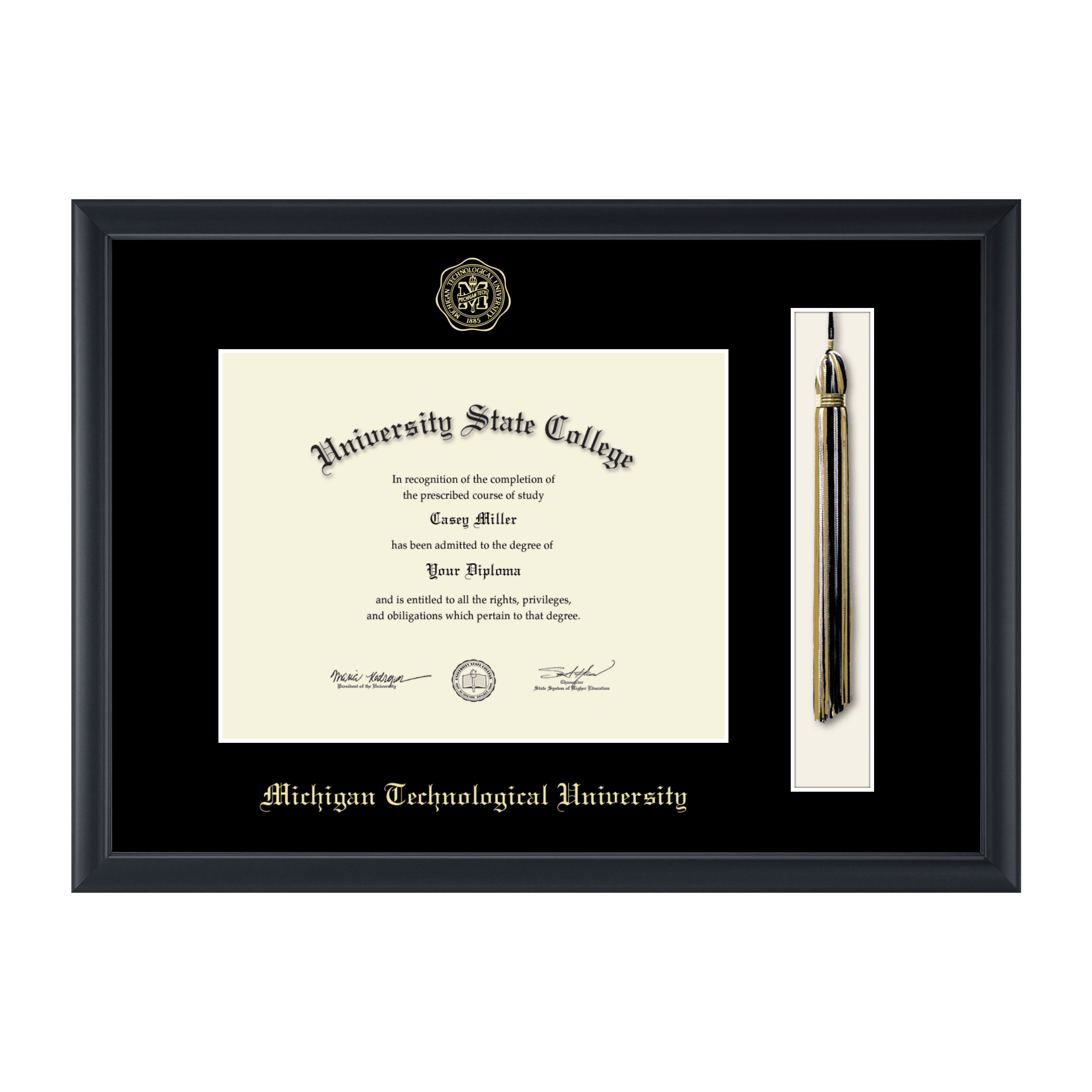Framerly - Michigan Technological Tassel Diploma Frame with Black Mat ...