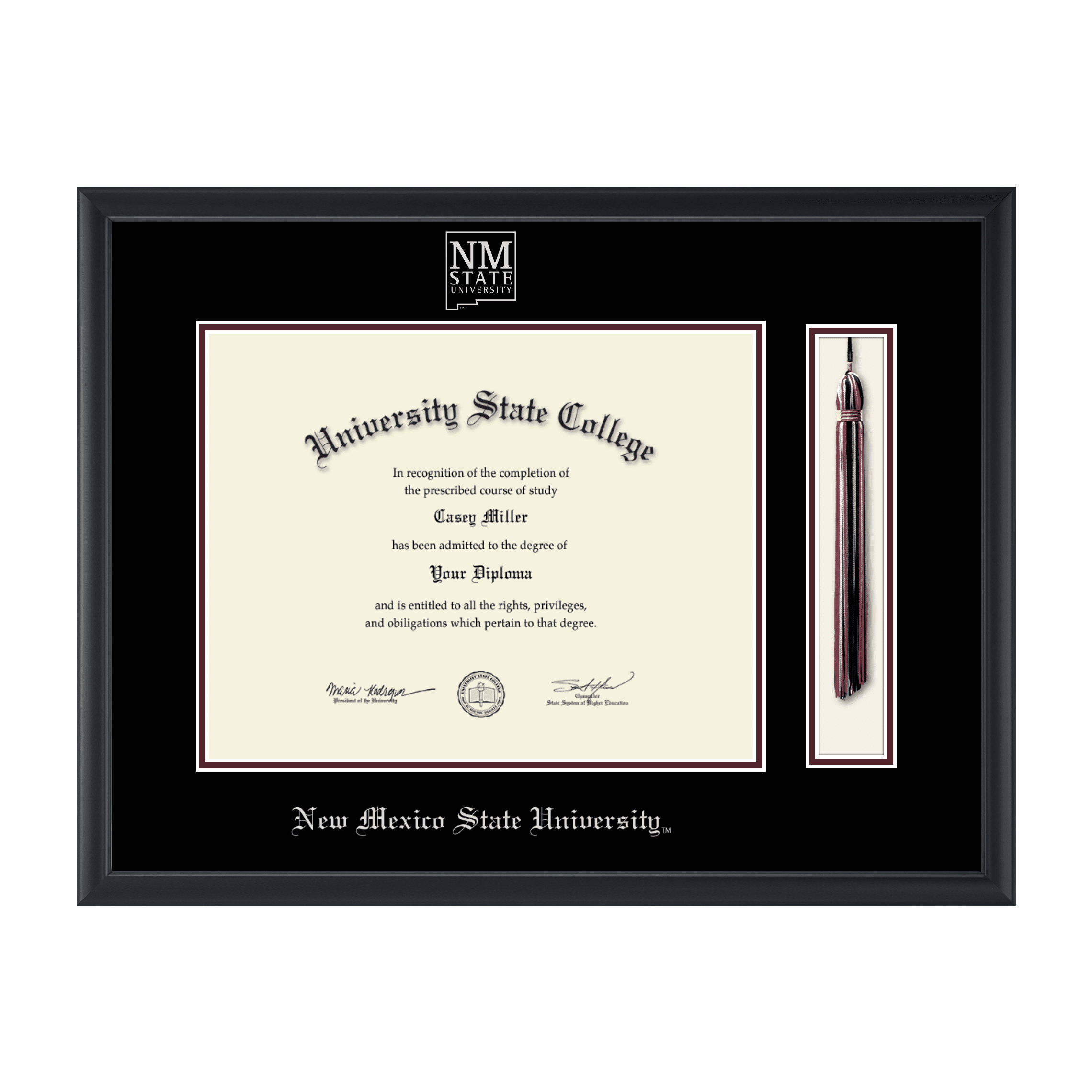 Framerly - NMSU Tassel Diploma Frame with Black and Maroon Mat ...