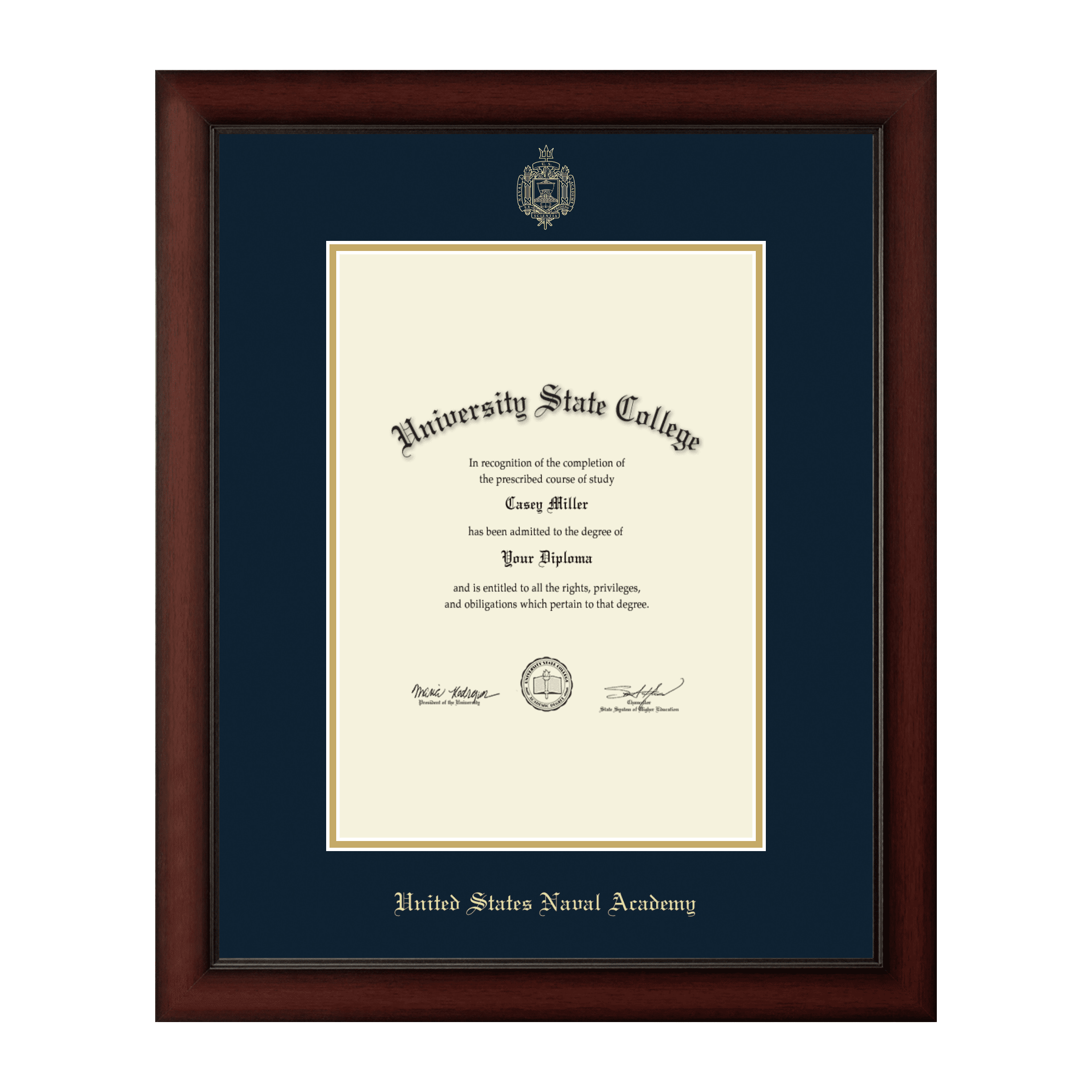 Framerly - Naval Academy Diploma Frame with Navy and Gold Mat - Walmart.com