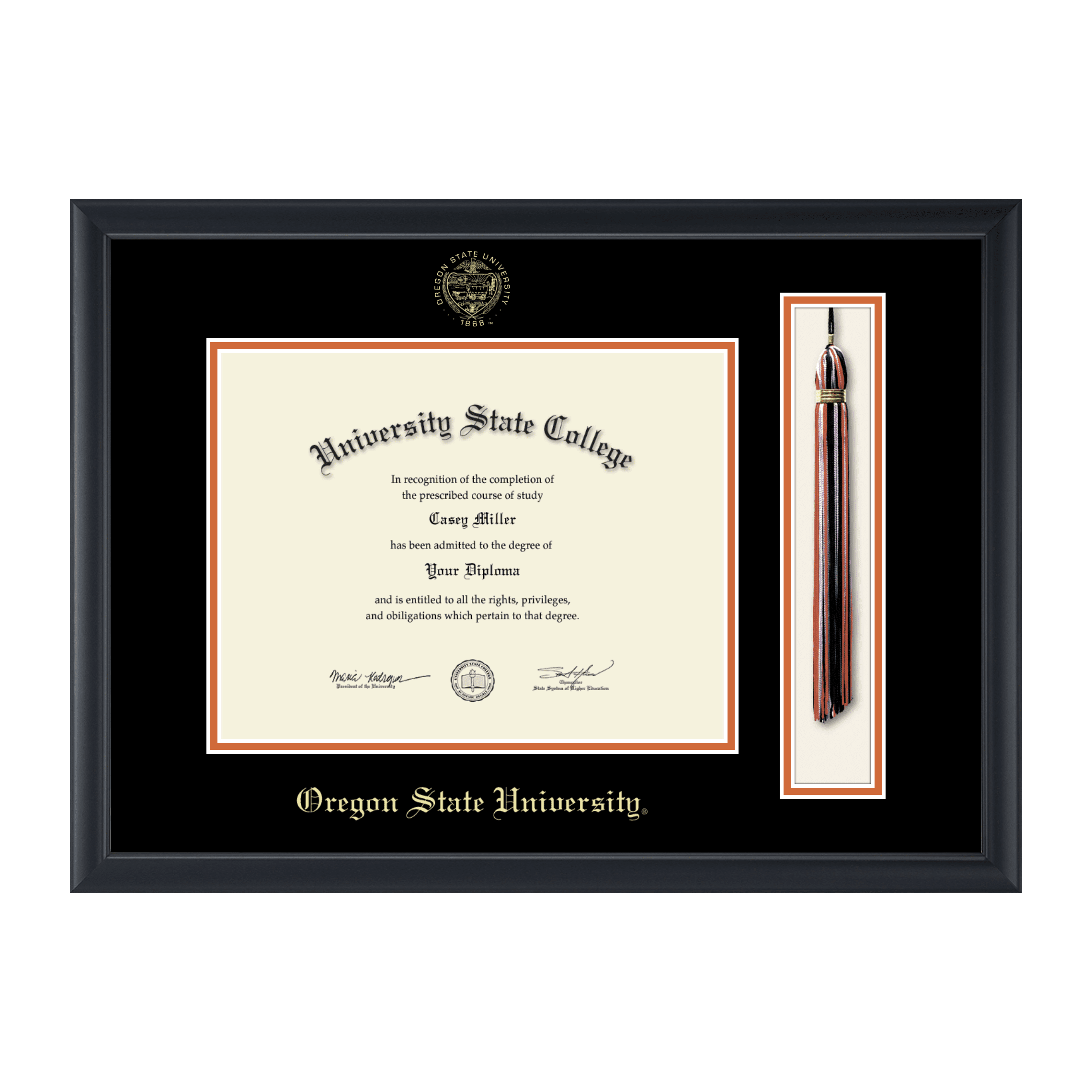 Framerly - Oregon State Tassel Diploma Frame with Black and Bright ...
