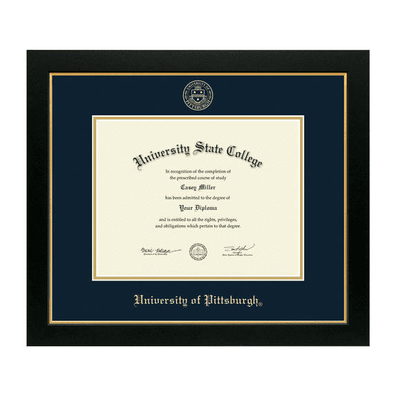 Framerly - PITT Diploma Frame with Navy and Gold Mat - Walmart.com