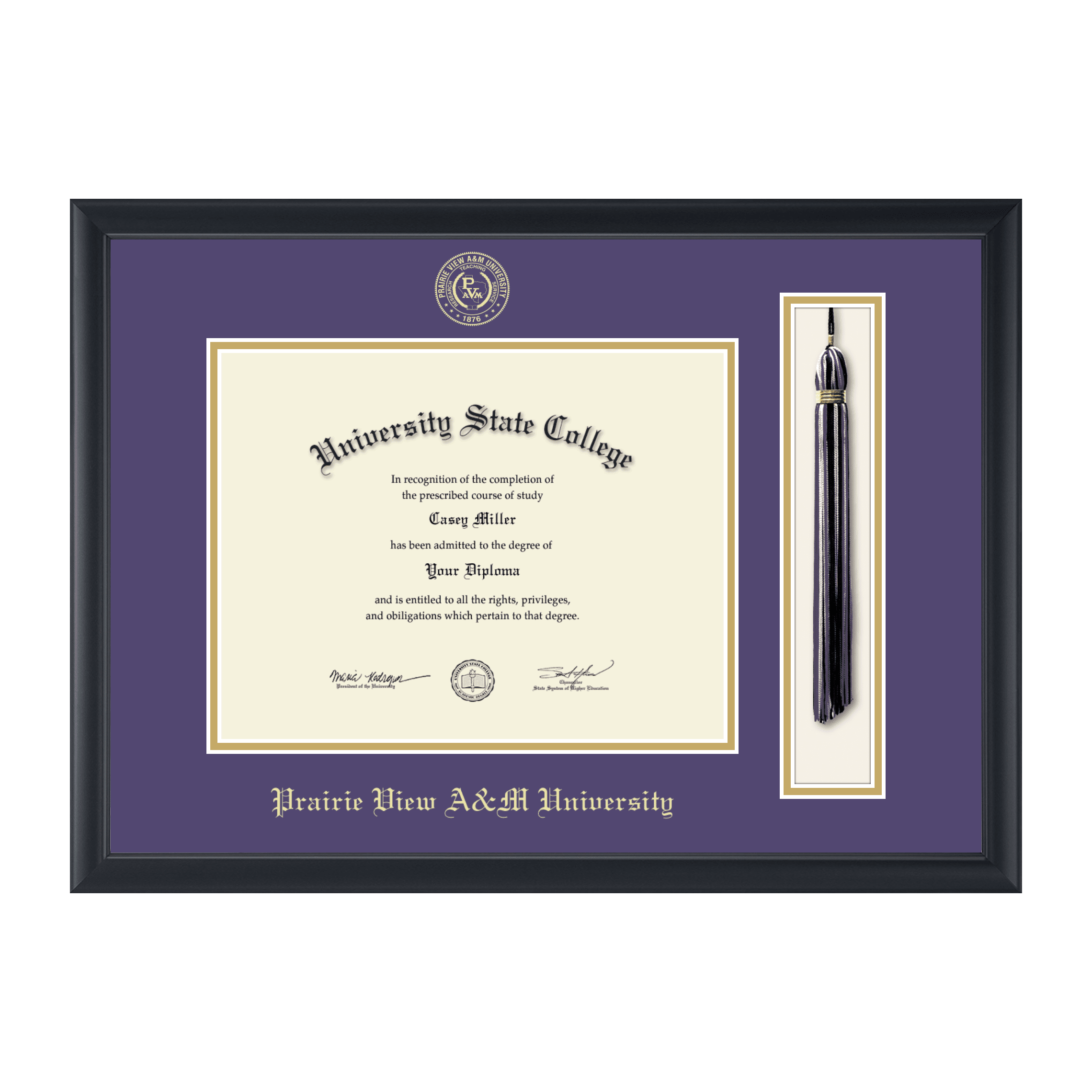 Framerly - PVAMU Tassel Diploma Frame with Purple and Gold Mat ...