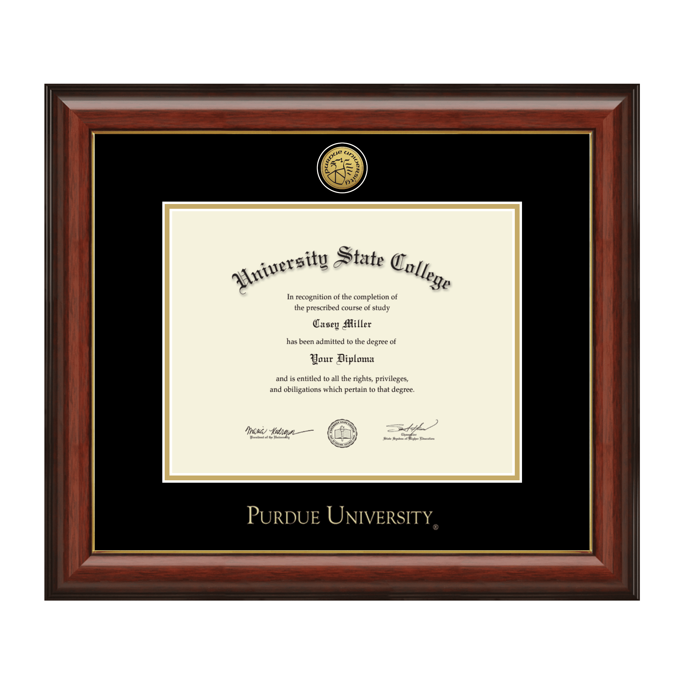 Framerly - Purdue Diploma Frame with Black and Gold Mat - Walmart.com