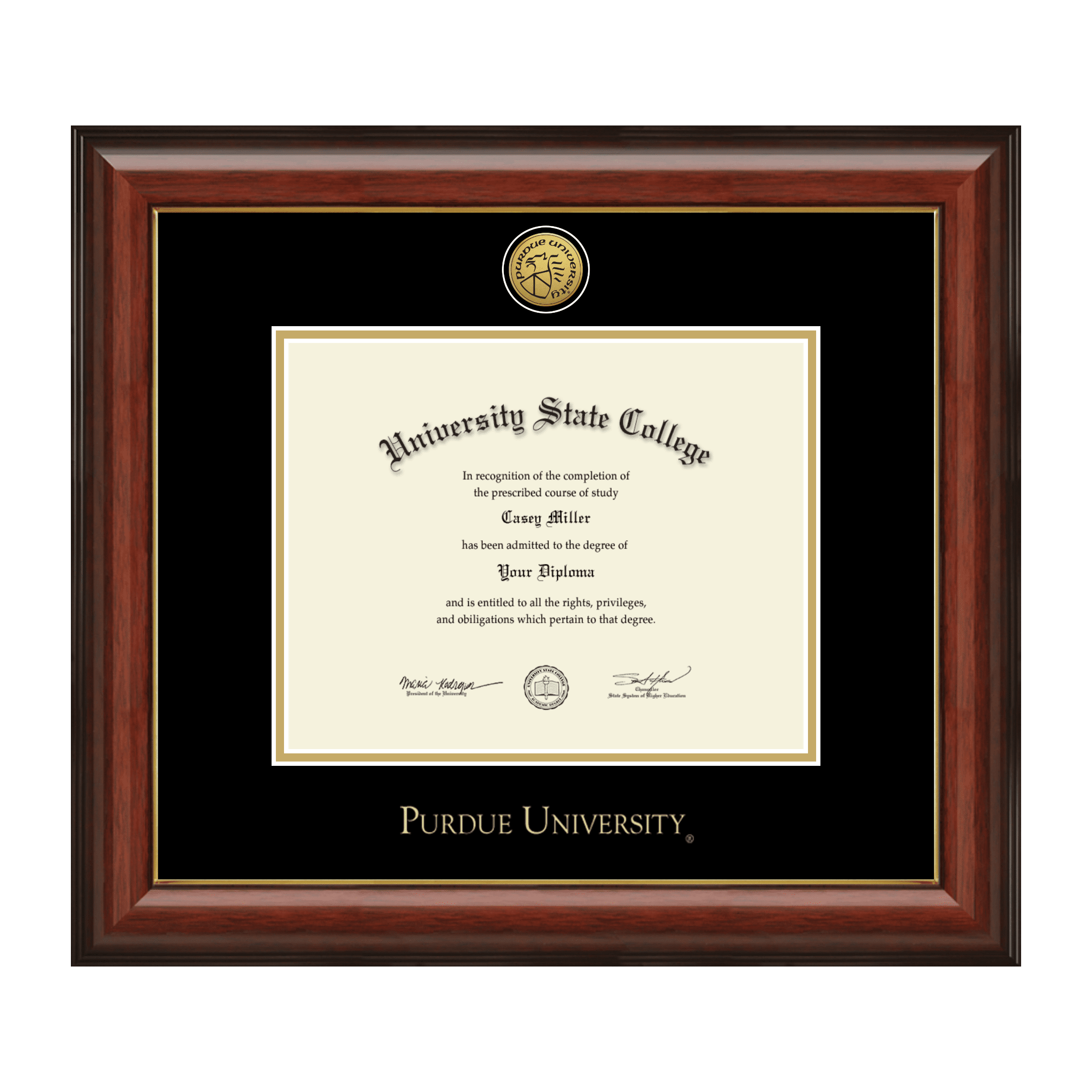 Framerly - Purdue Diploma Frame with Black and Gold Mat - Walmart.com