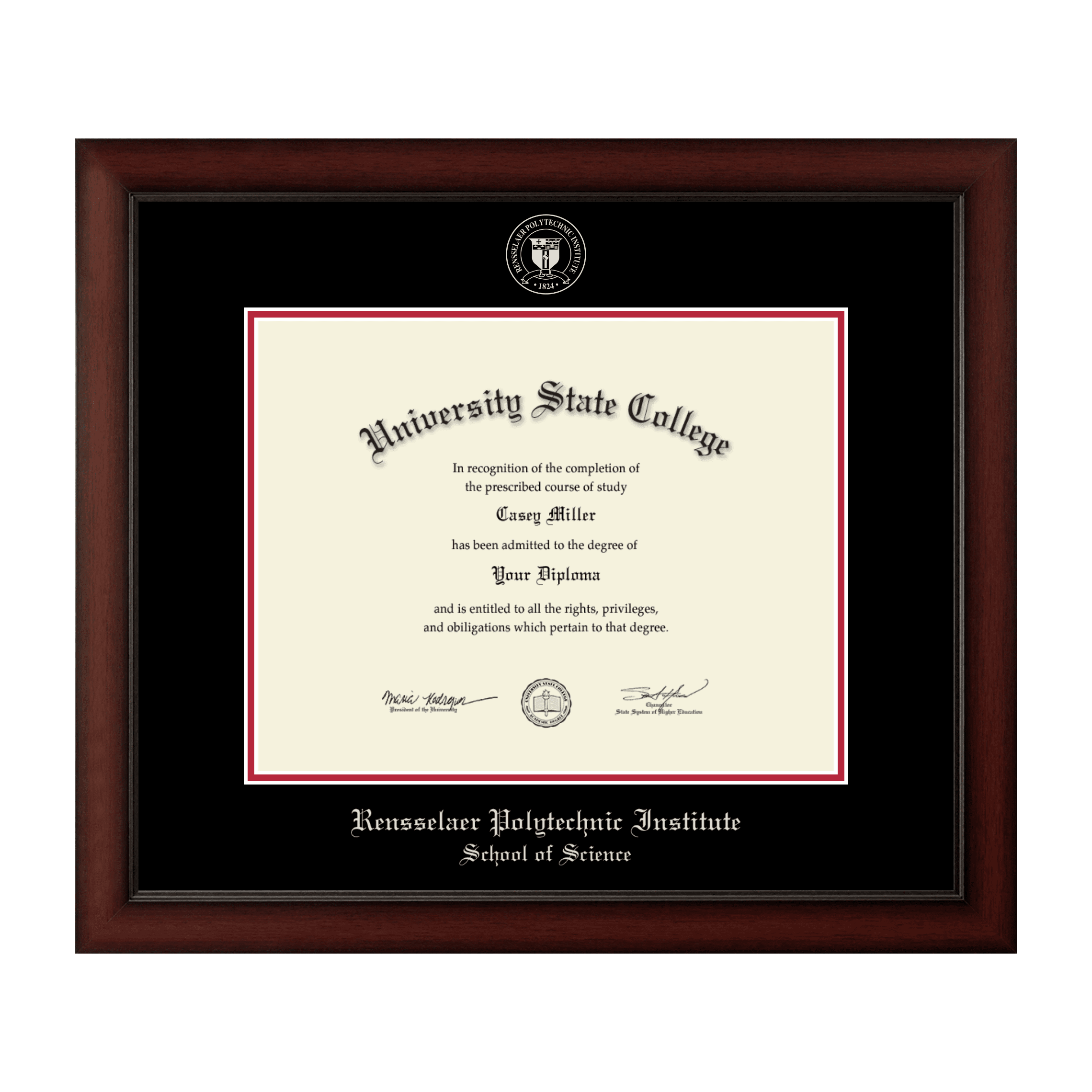 Framerly - RPI Science Diploma Frame with Black and Red Mat - Walmart.com