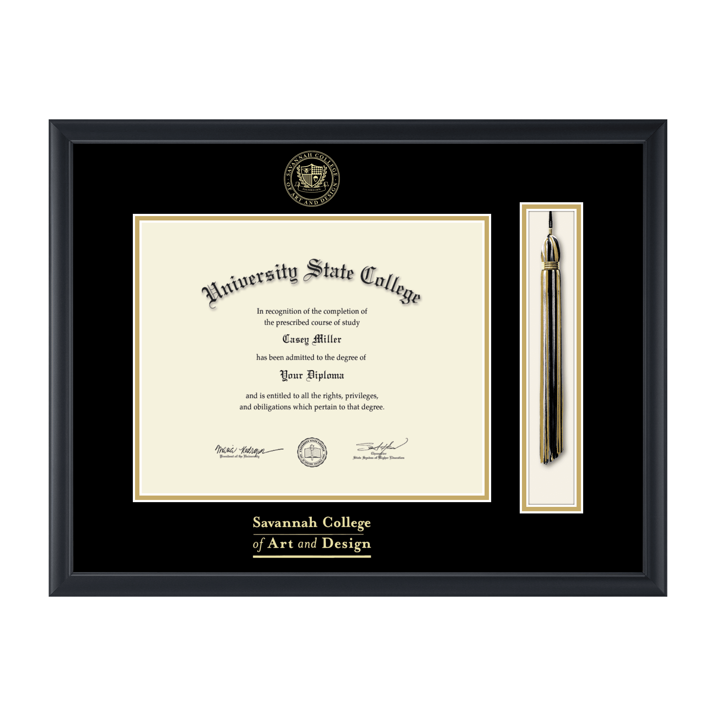 Framerly - SCAD Tassel Diploma Frame In Black Moulding - Walmart.com