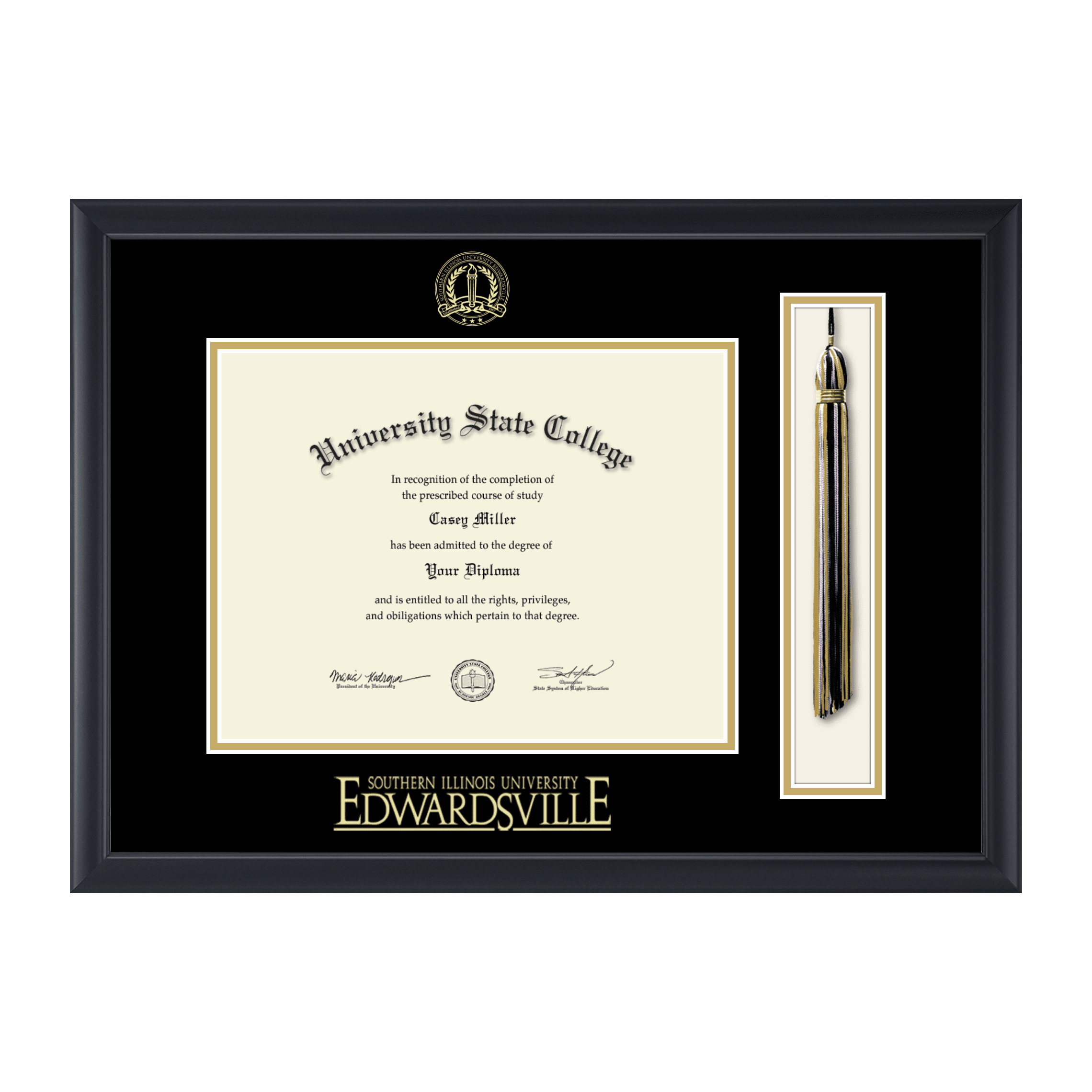 Framerly - SIUE Tassel Diploma Frame with Black and Gold Mat - Walmart.com
