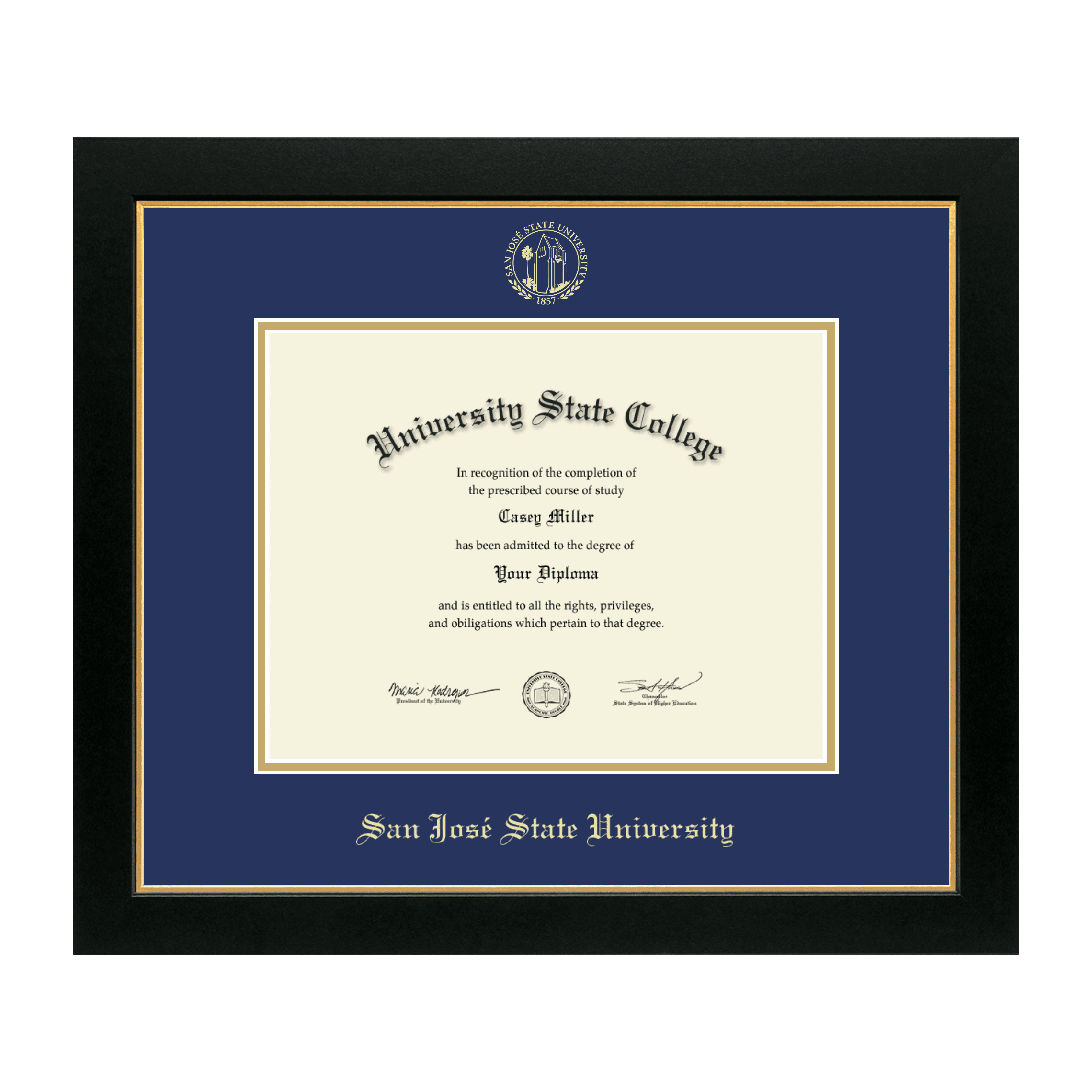 Framerly - SJSU Diploma Frame with Royal Blue and Gold Mat - Walmart.com