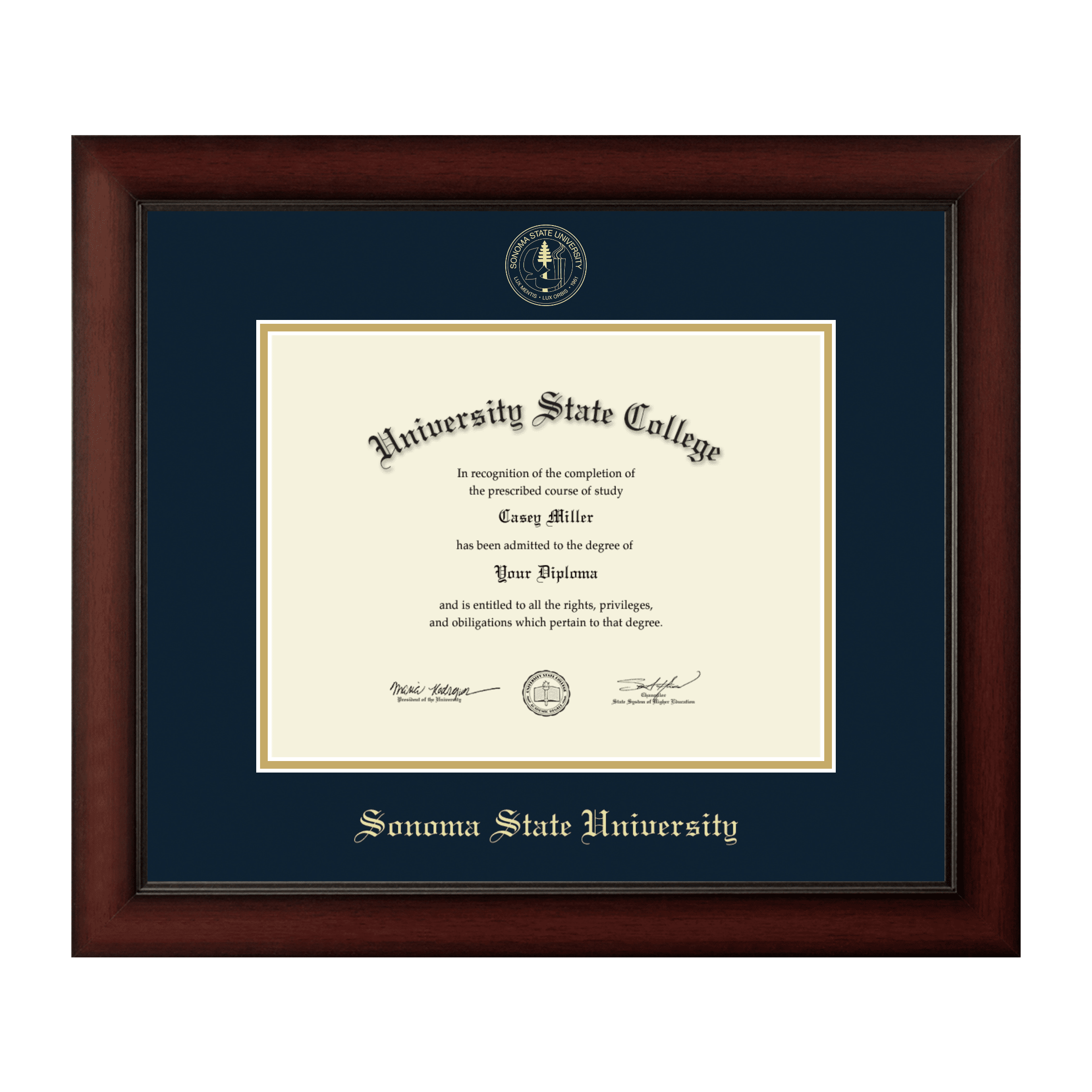 Framerly - SSU Diploma Frame with Navy and Gold Mat - Walmart.com