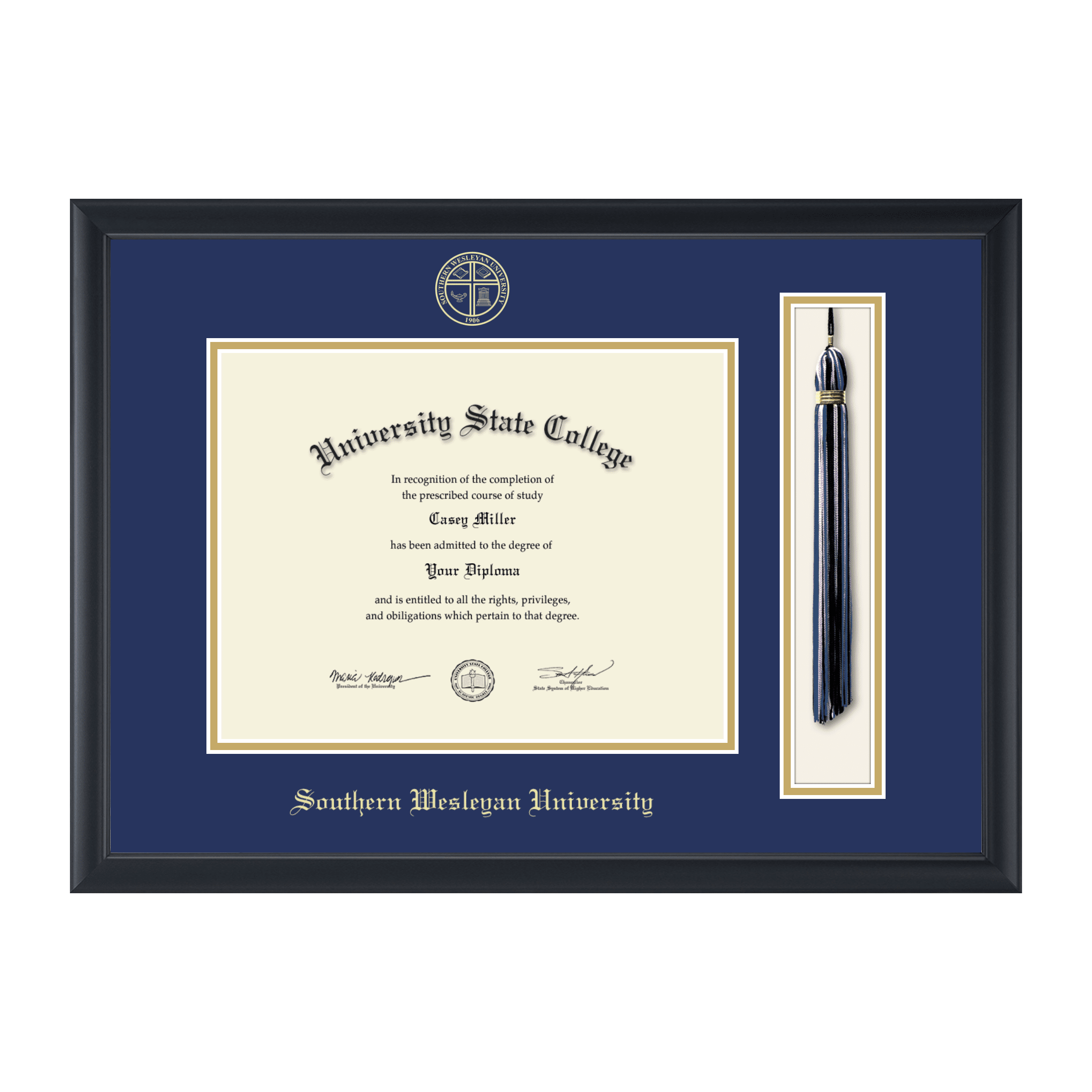 Framerly - SWU Tassel Diploma Frame with Royal Blue and Gold Mat ...