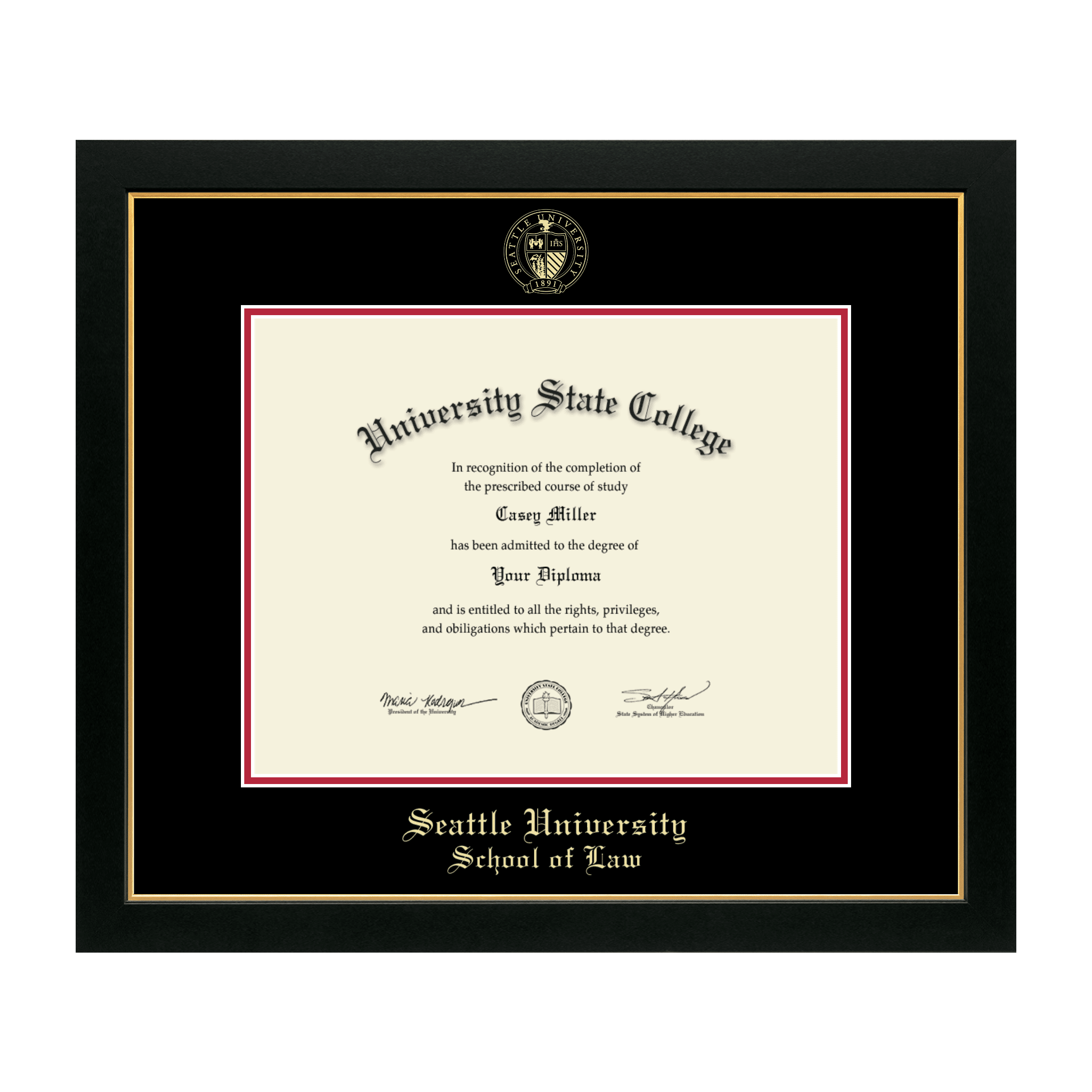 Framerly - Seattle Diploma Frame with Black and Red Mat - Walmart.com
