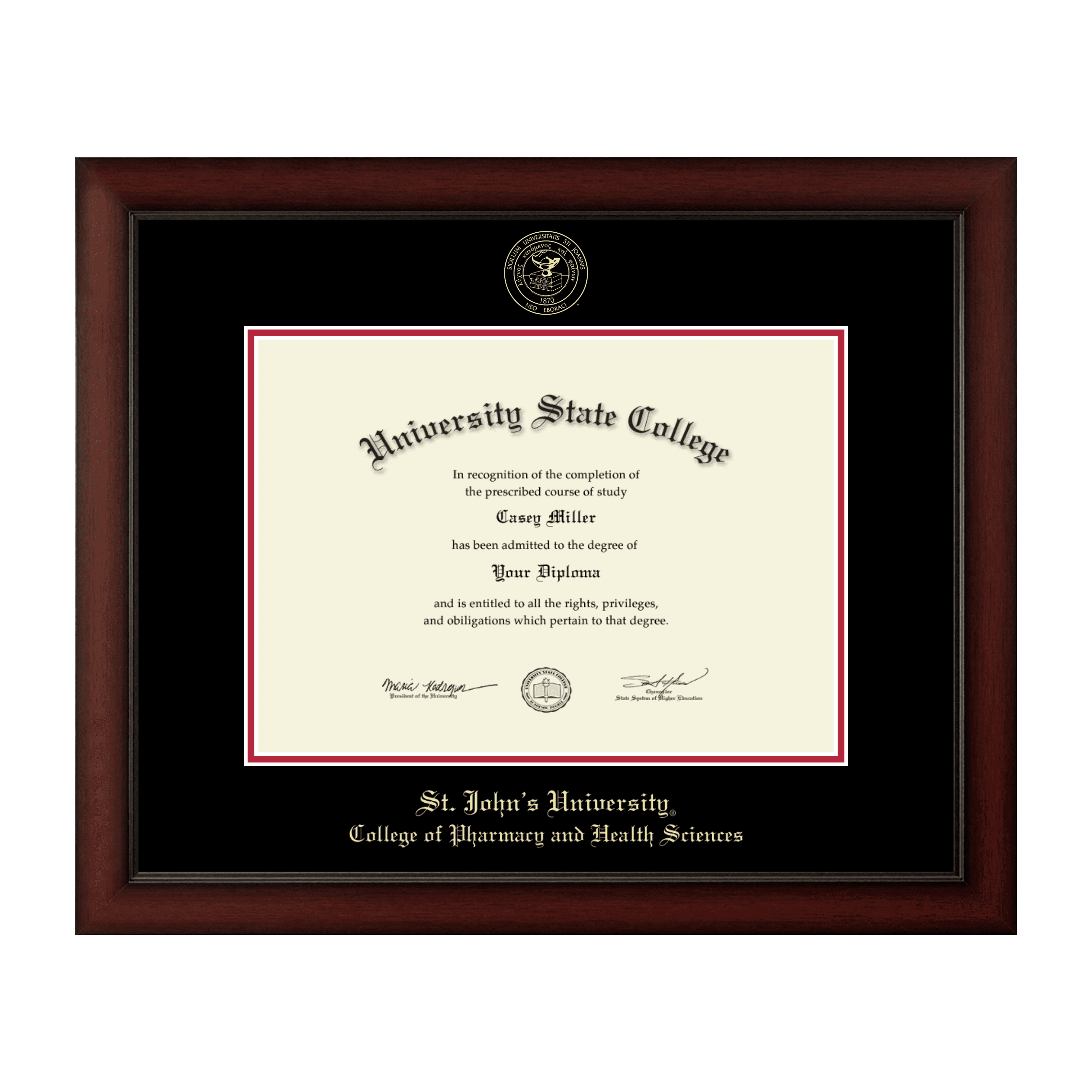 Framerly - St. John's , New York Pharmacy Diploma Frame with Black and ...