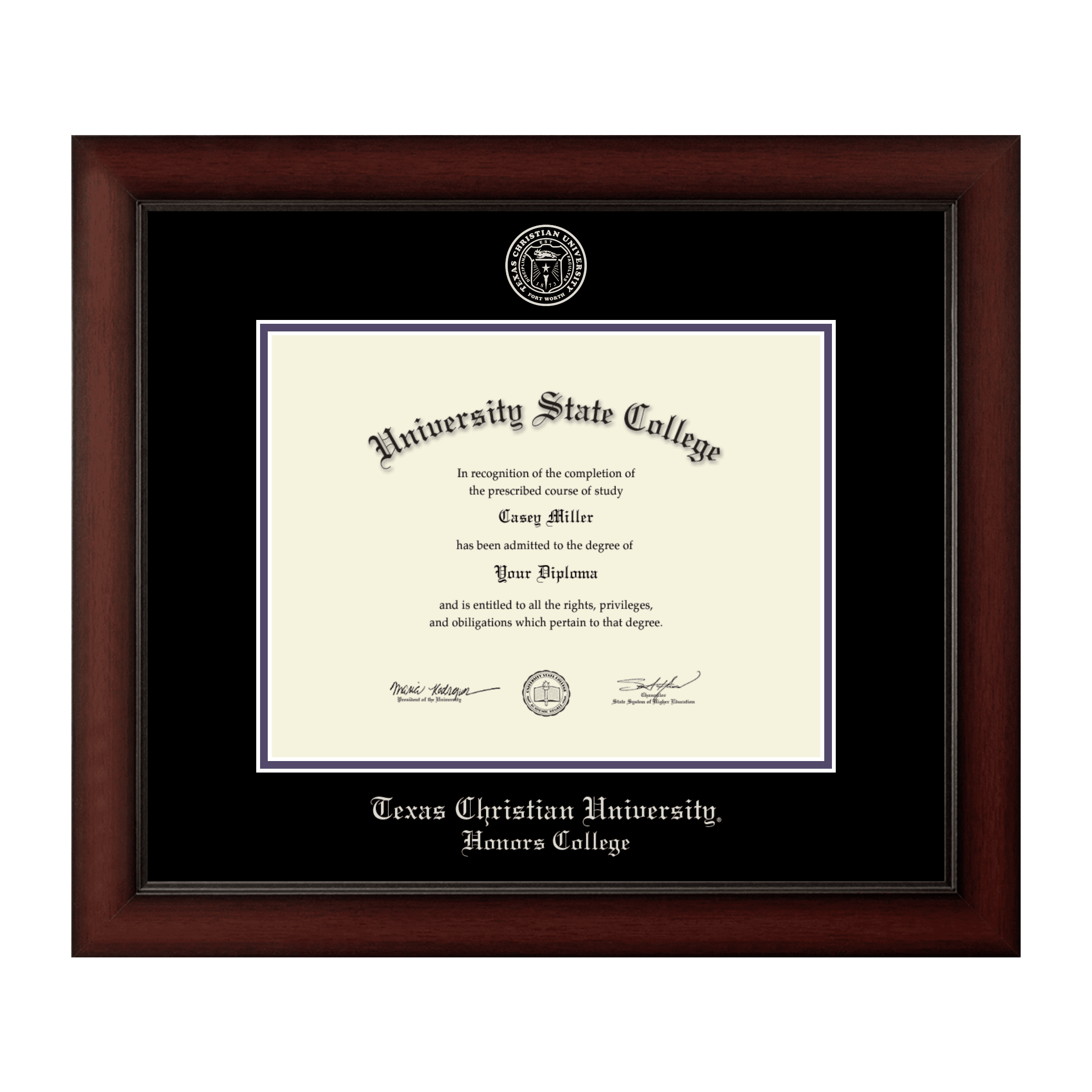 Framerly - TCU Honors Diploma Frame with Black and Purple Mat - Walmart.com