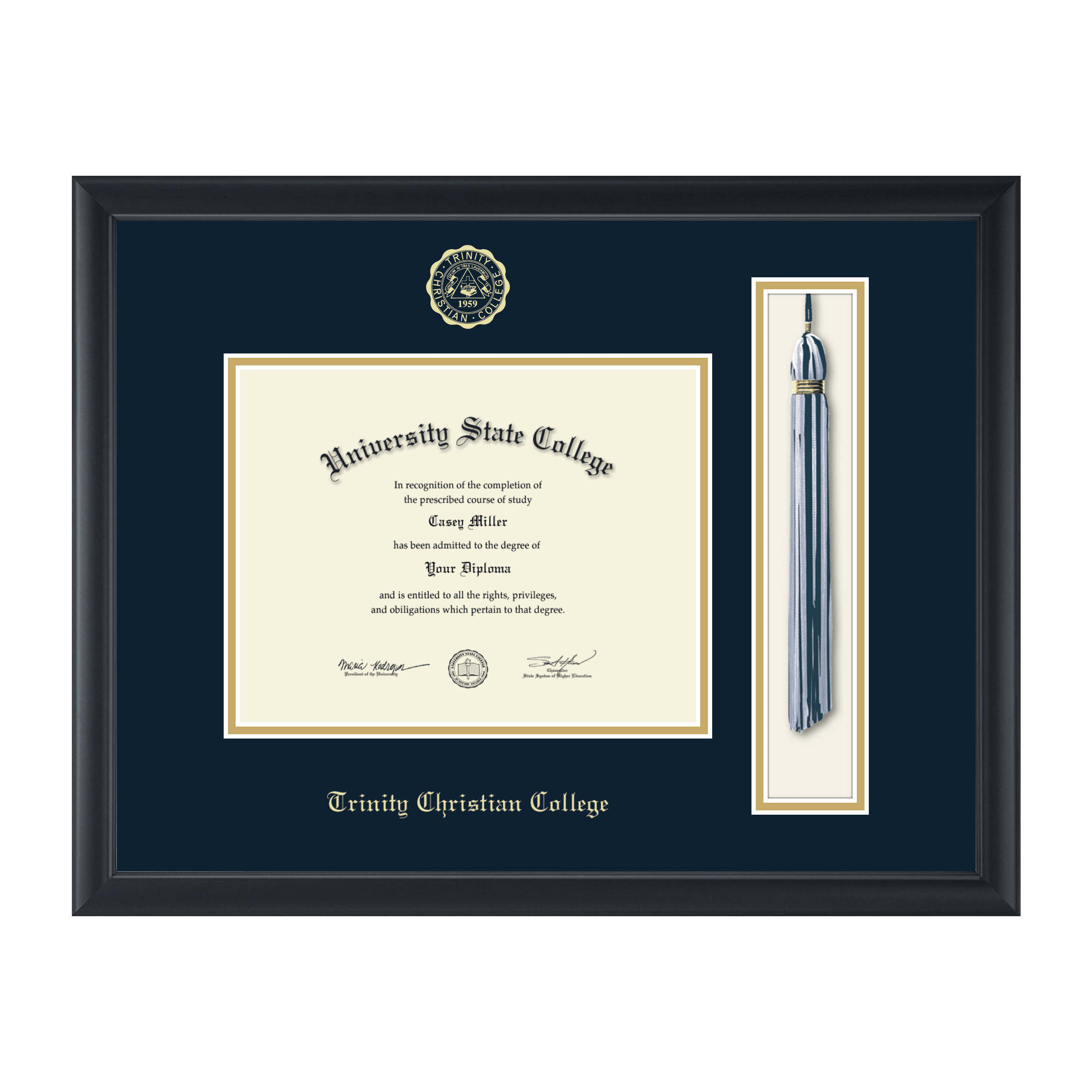 Framerly - Trinity Christian Tassel Diploma Frame In Black Moulding ...