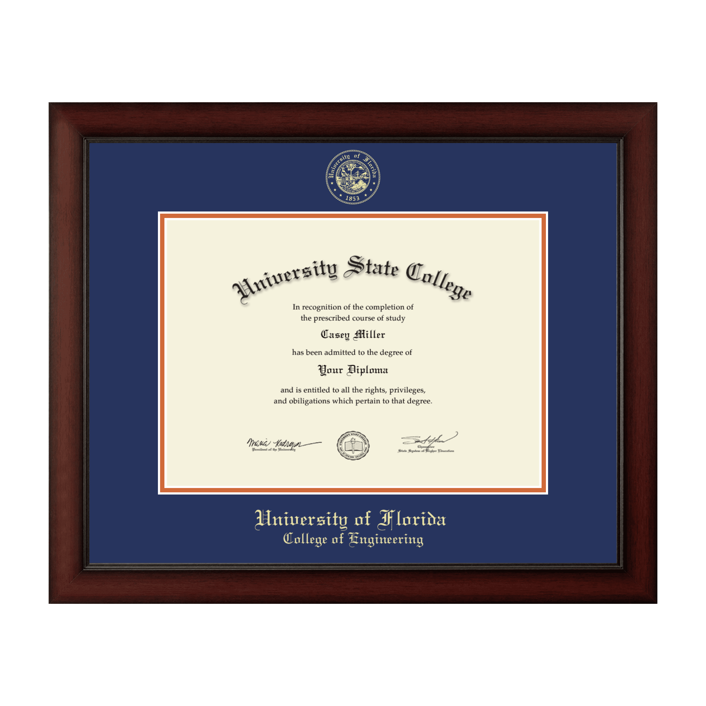 Framerly - UF Engineering Diploma Frame with Royal Blue and Bright ...