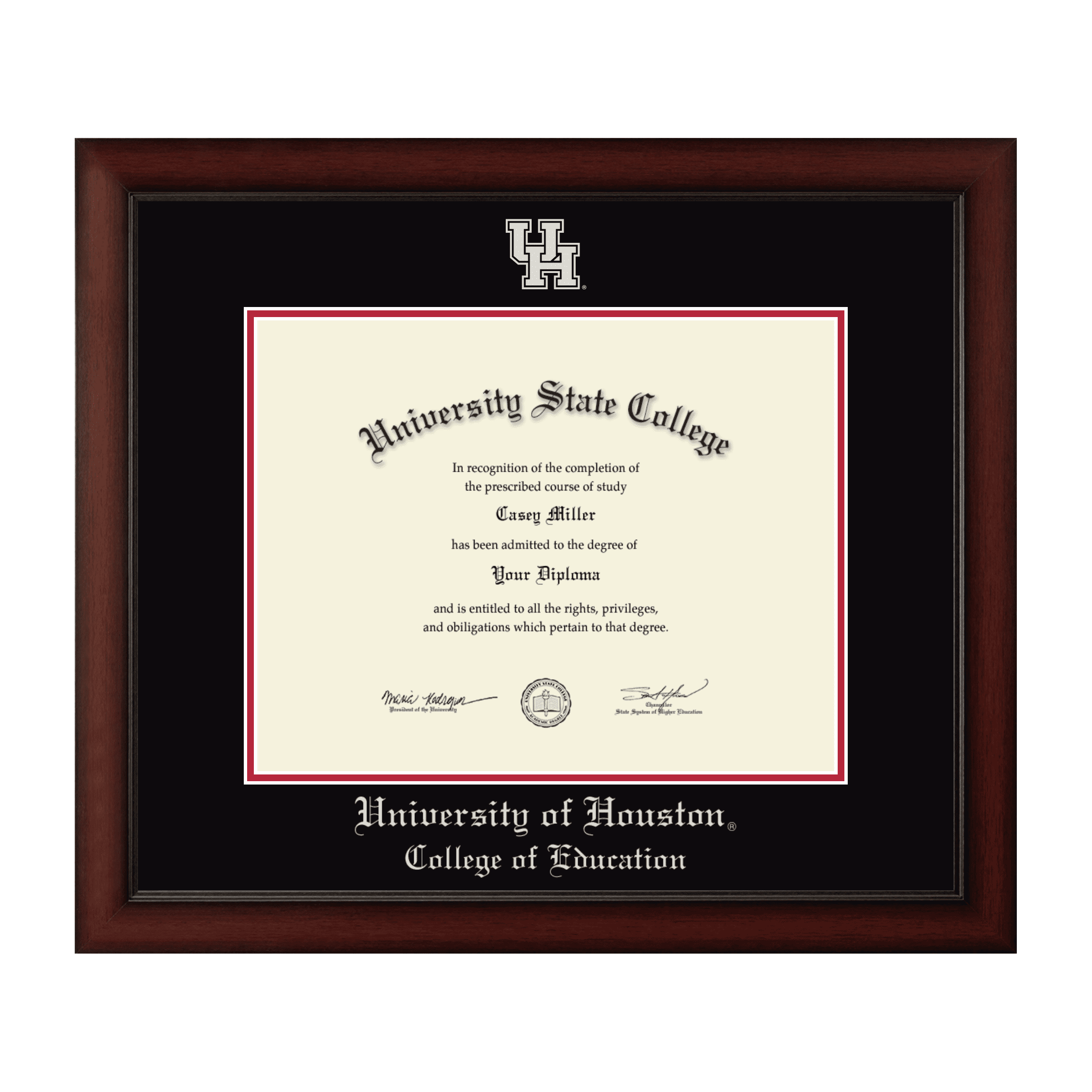Framerly - UH Education Diploma Frame with Black and Red Mat - Walmart.com