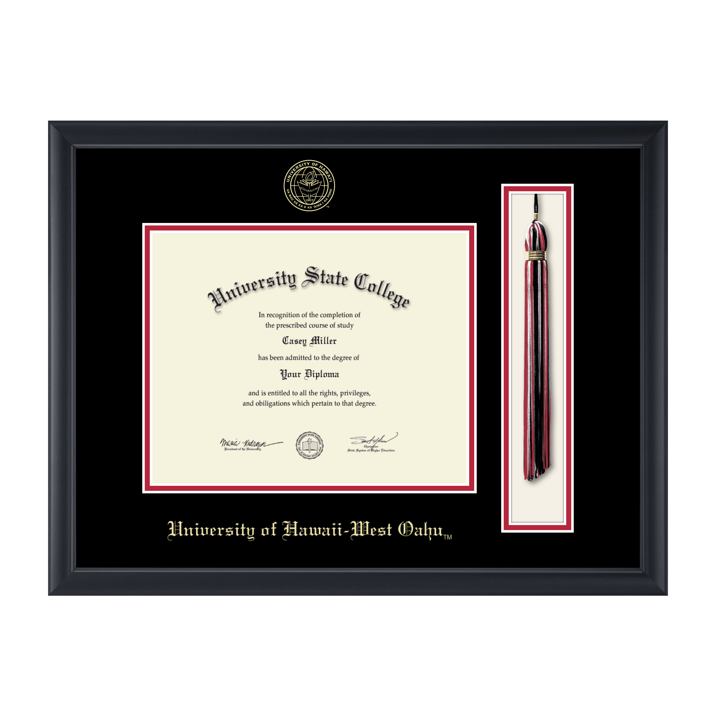 Framerly - UHWO Tassel Diploma Frame with Black and Red Mat - Walmart.com
