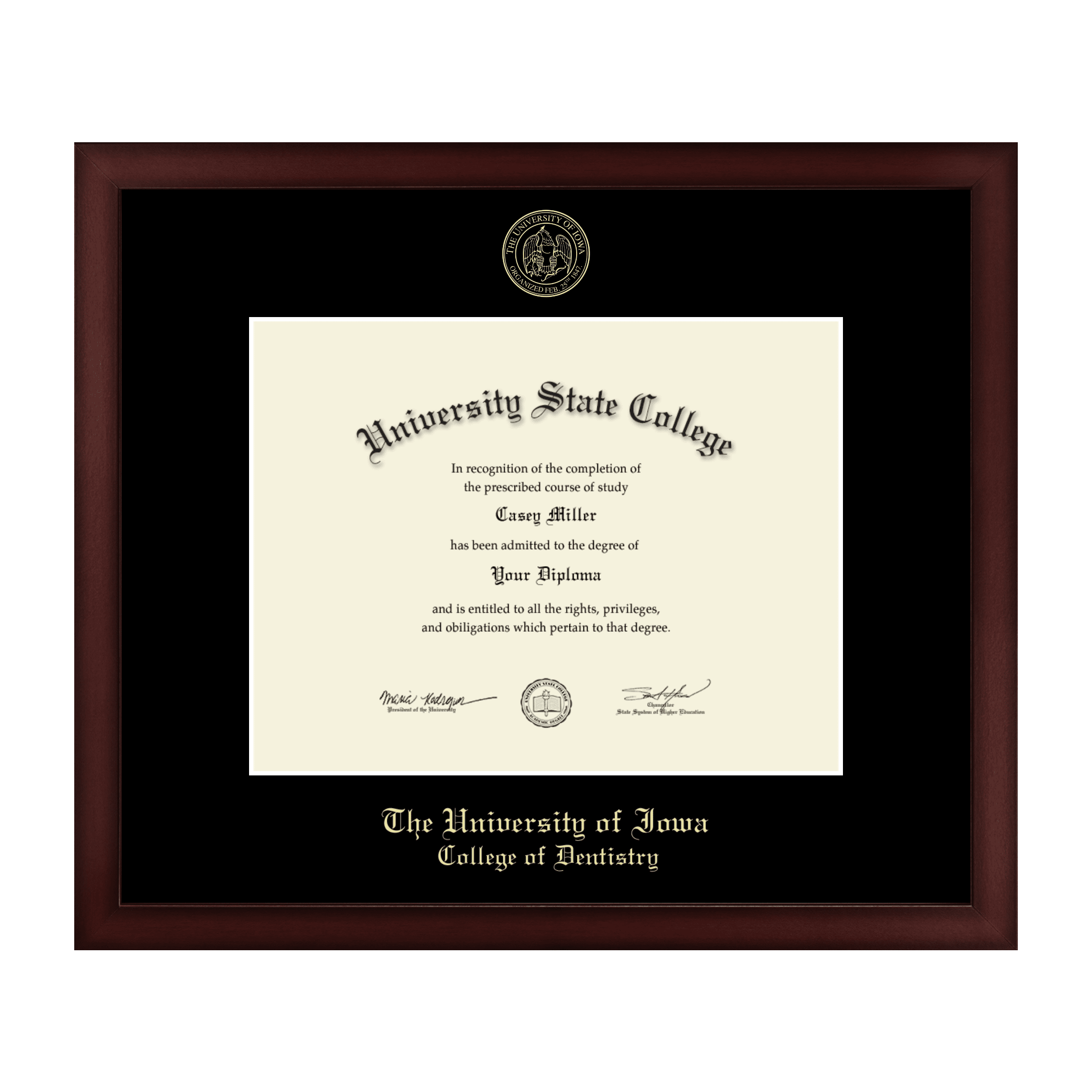 Framerly - UI Dentistry Diploma Frame with Black Mat - Walmart.com
