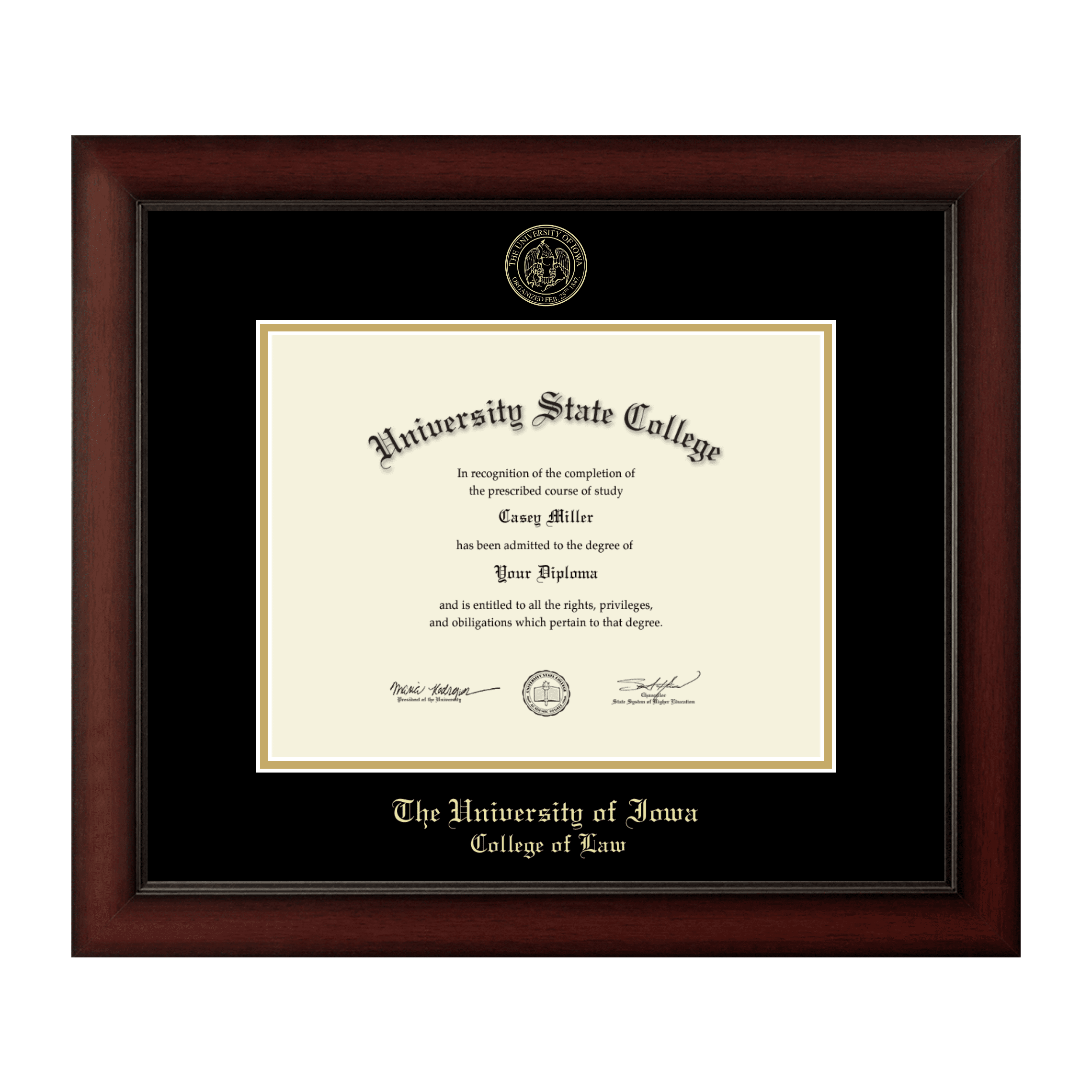 Framerly - UI Law Diploma Frame with Black and Gold Mat - Walmart.com