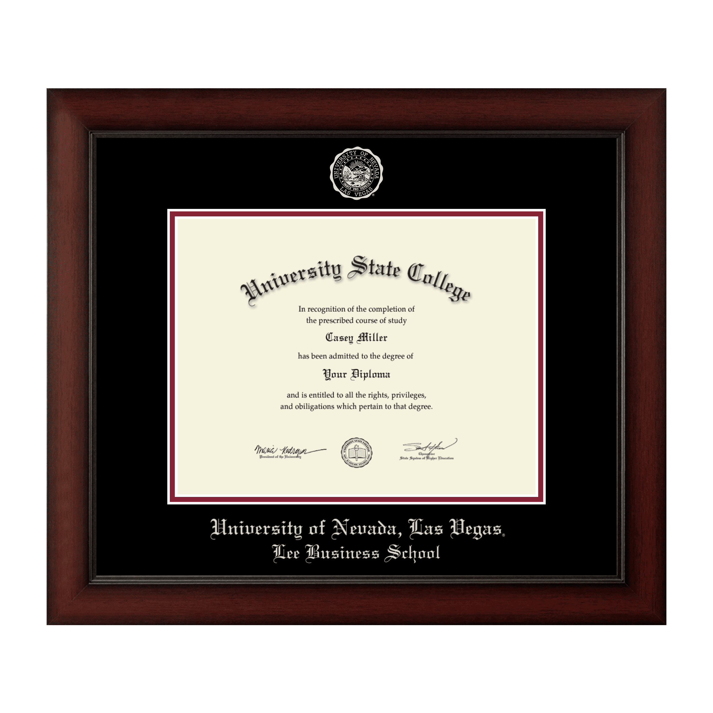 Framerly - UNLV Business Diploma Frame with Black and Crimson Mat ...