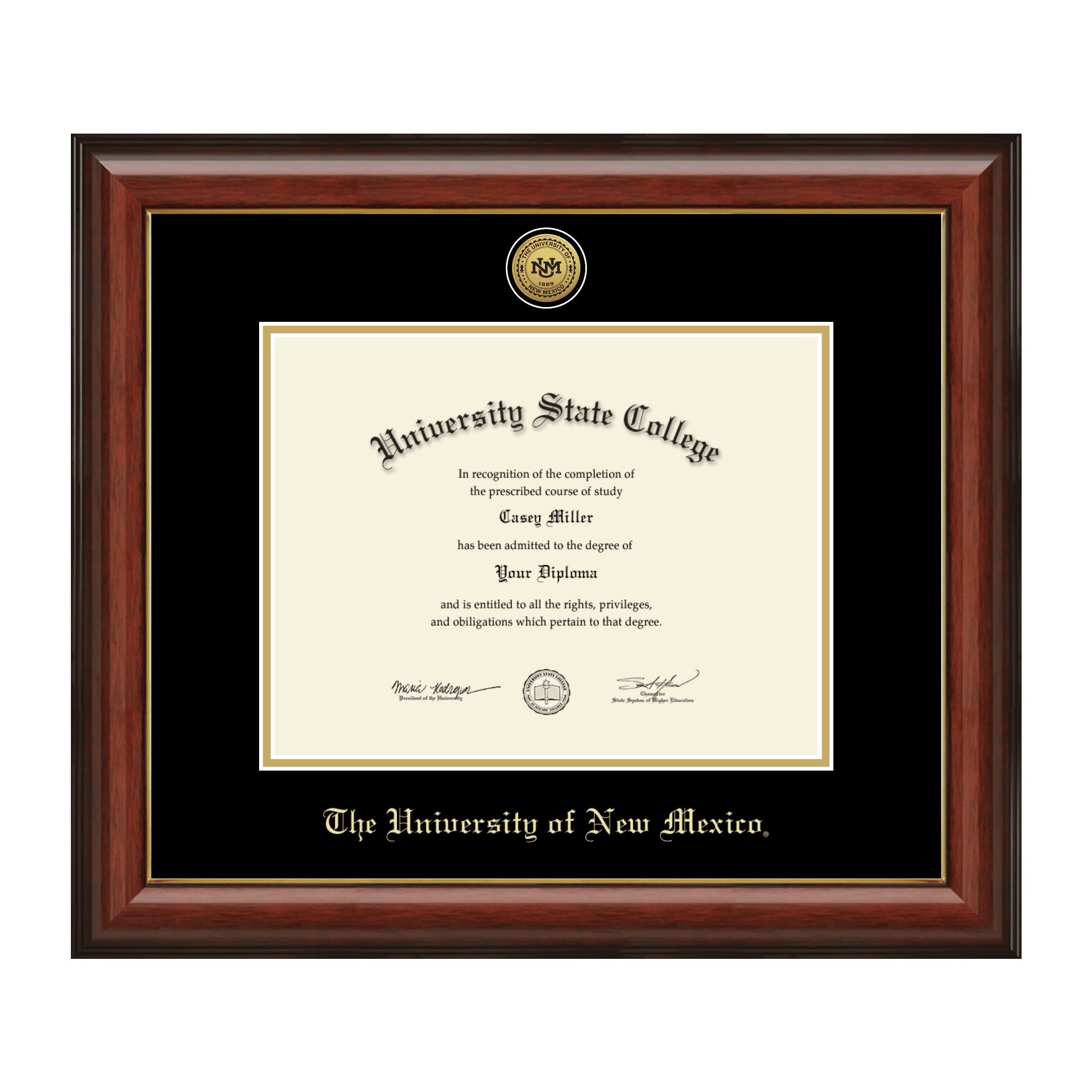 Framerly - UNM Diploma Frame with Black and Gold Mat - Walmart.com