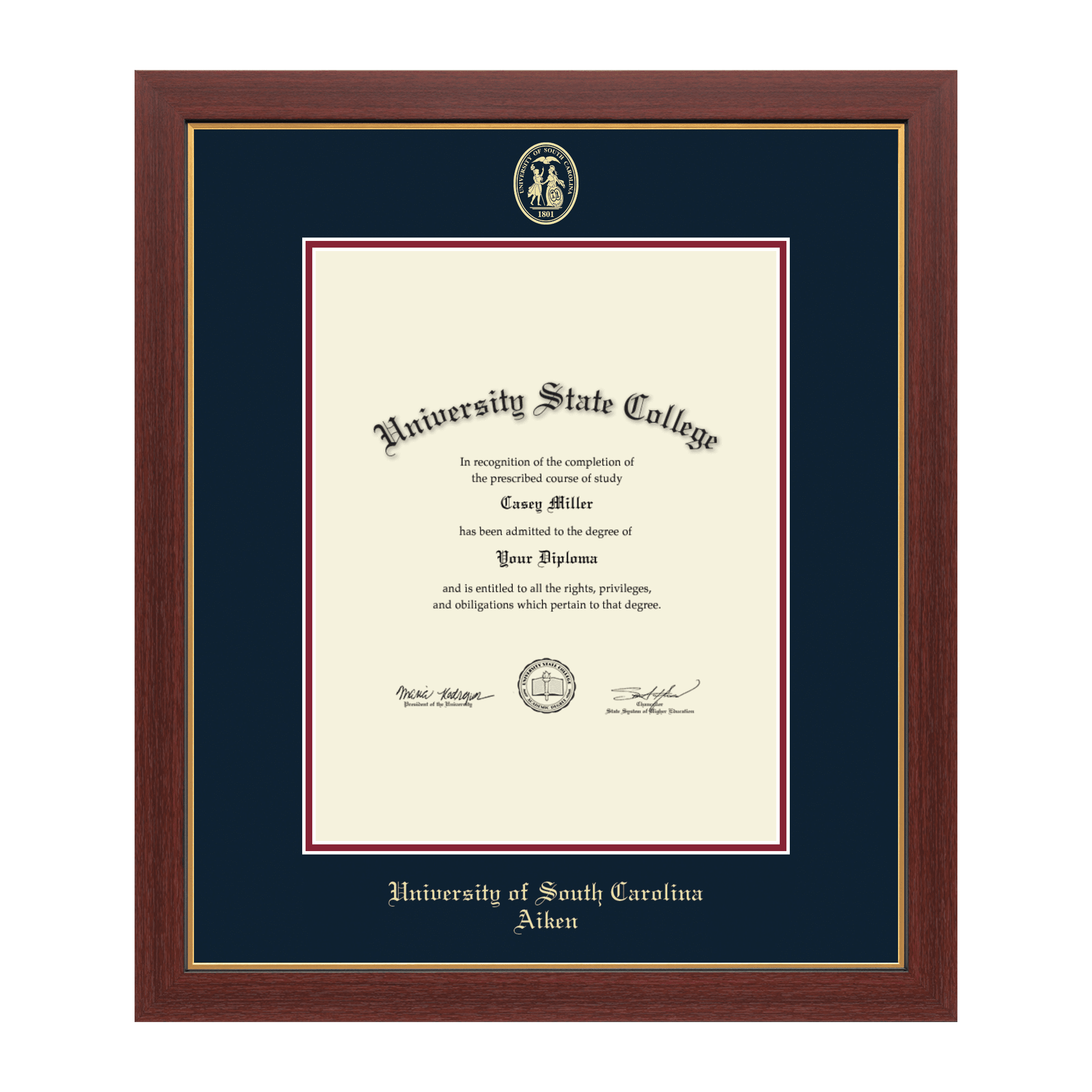 Framerly - USCA Diploma Frame with Navy and Crimson Mat - Walmart.com