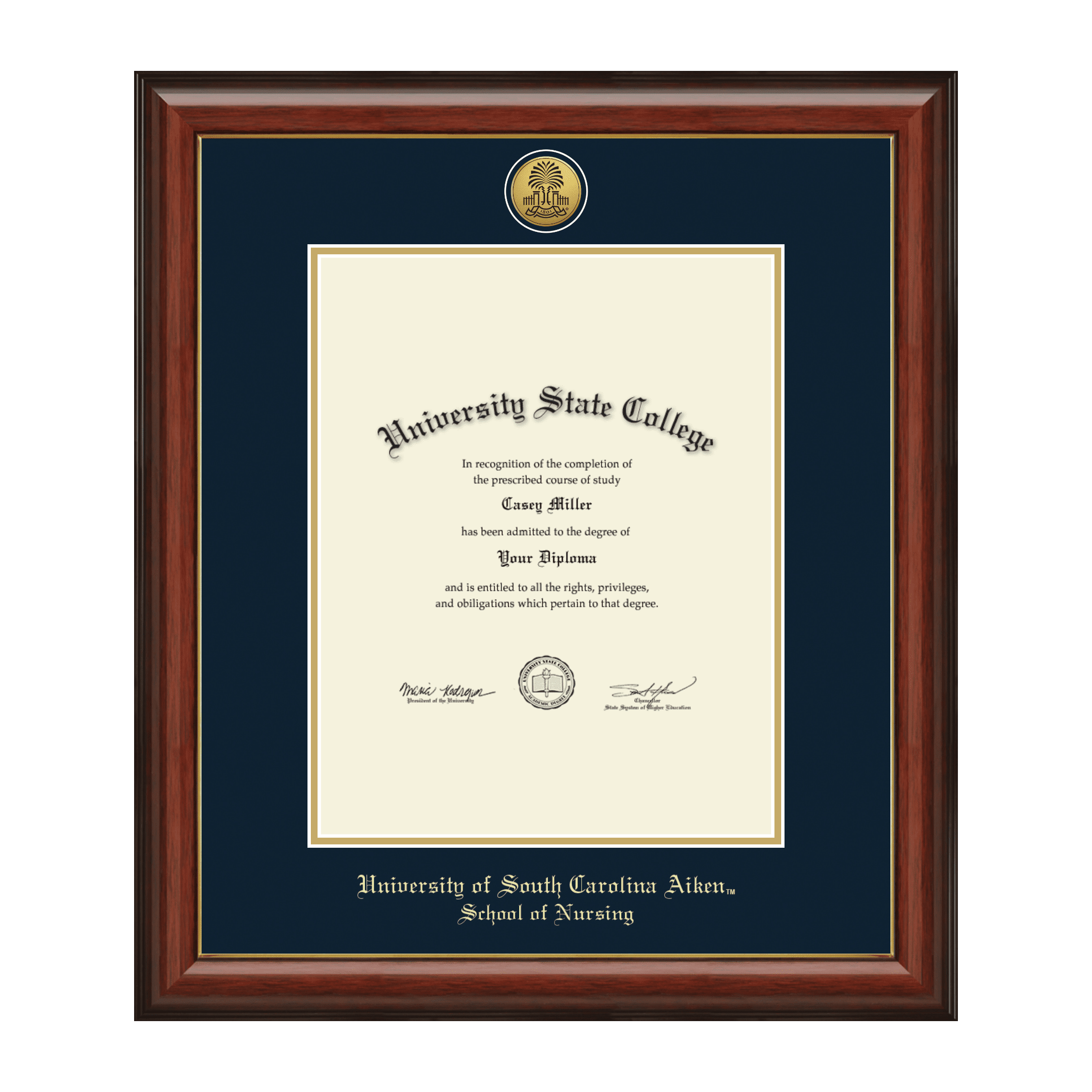 Framerly - USCA Nursing Diploma Frame with Navy and Gold Mat - Walmart.com