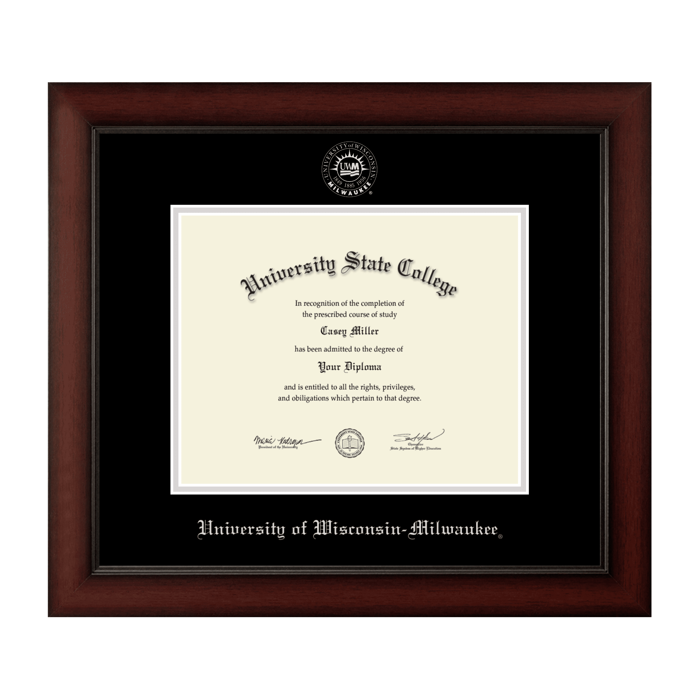 Framerly - UWM Diploma Frame with Black and Silver Mat - Walmart.com